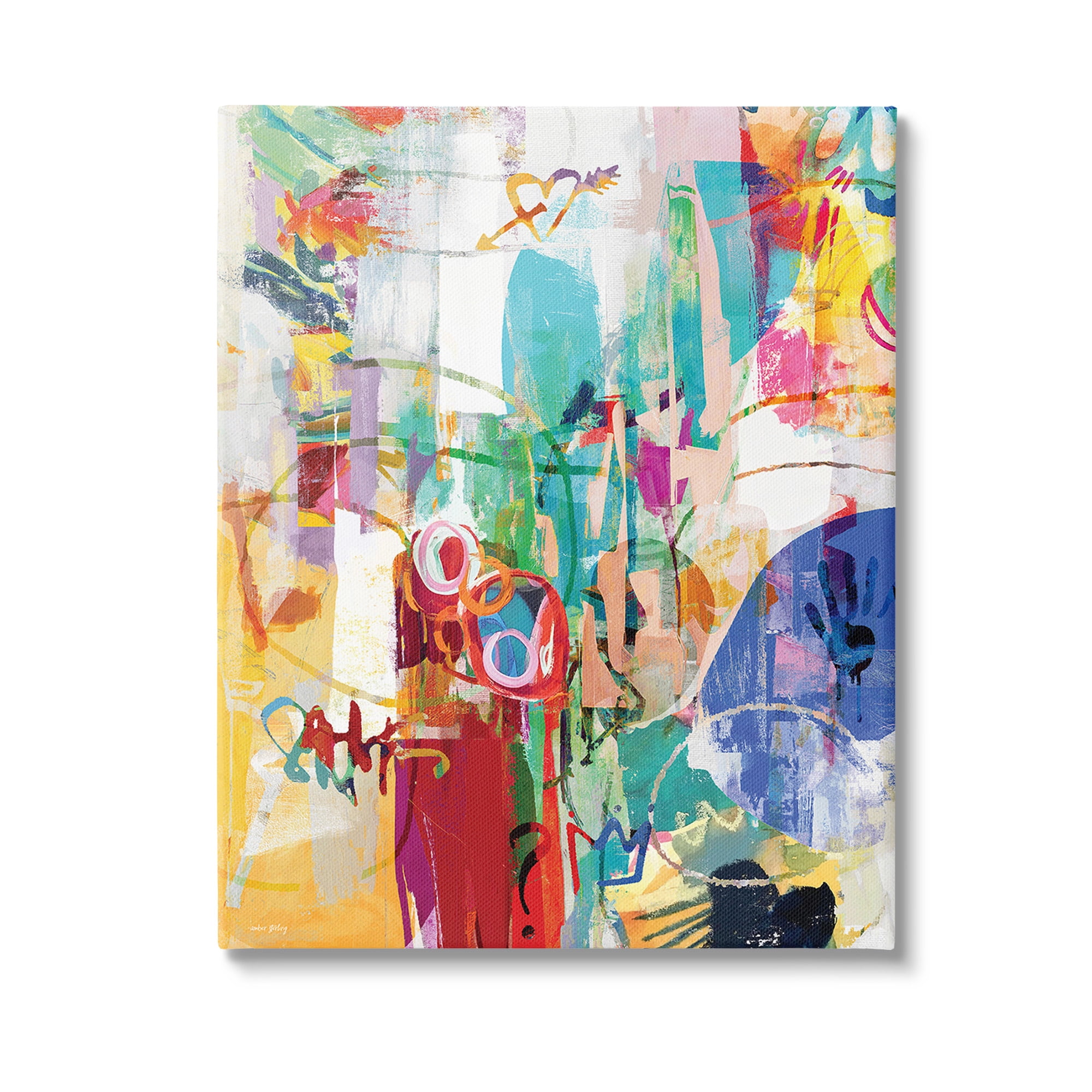 Stupell Industries Expressive Collage Abstraction Abstract Painting ...