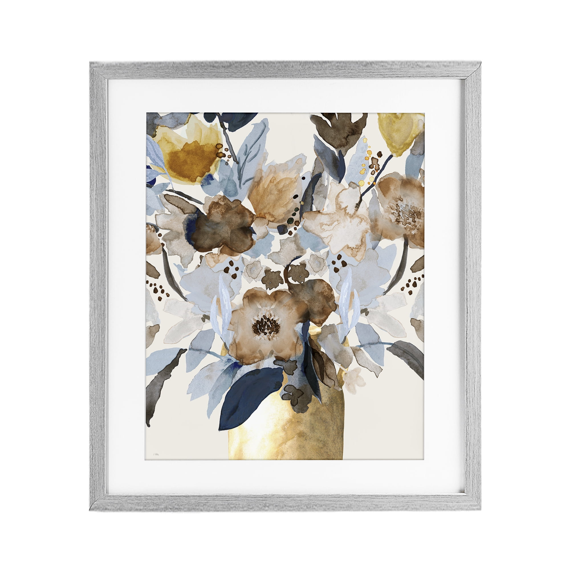 Stupell Industries Expressive Earthy Blossoms Gray Framed Print Under ...