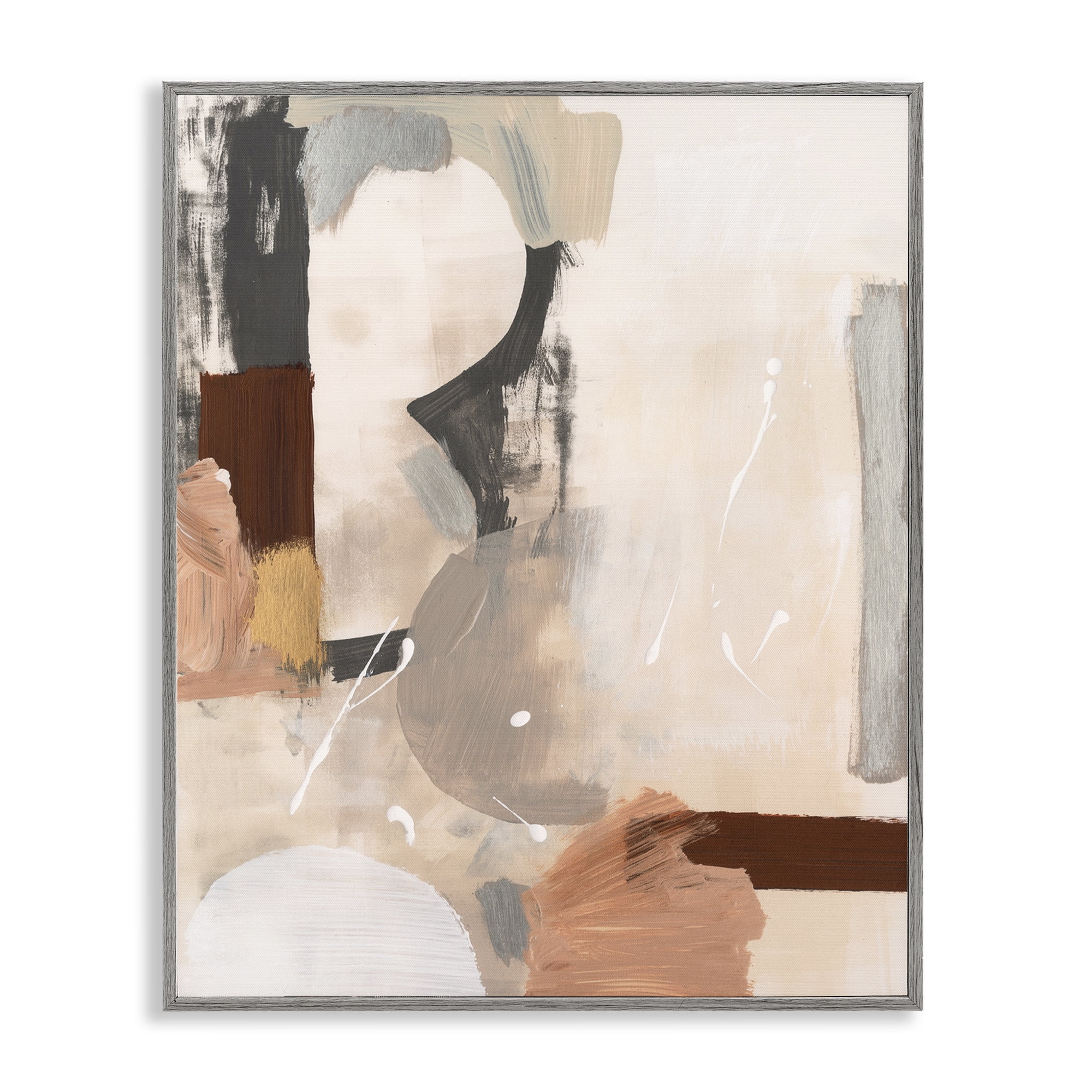 Stupell Industries Expressive Rustic Abstract Abstract Painting Gray ...