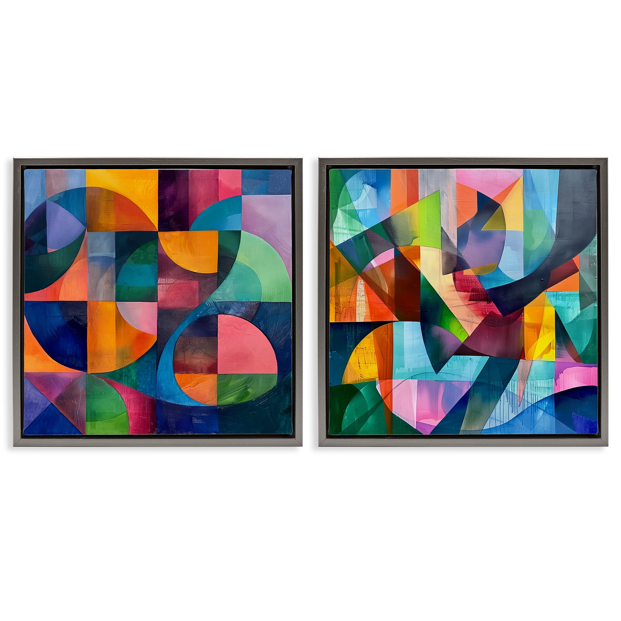 Stupell Industries Eye Catching Abstract Shapes Abstract Painting Gray ...