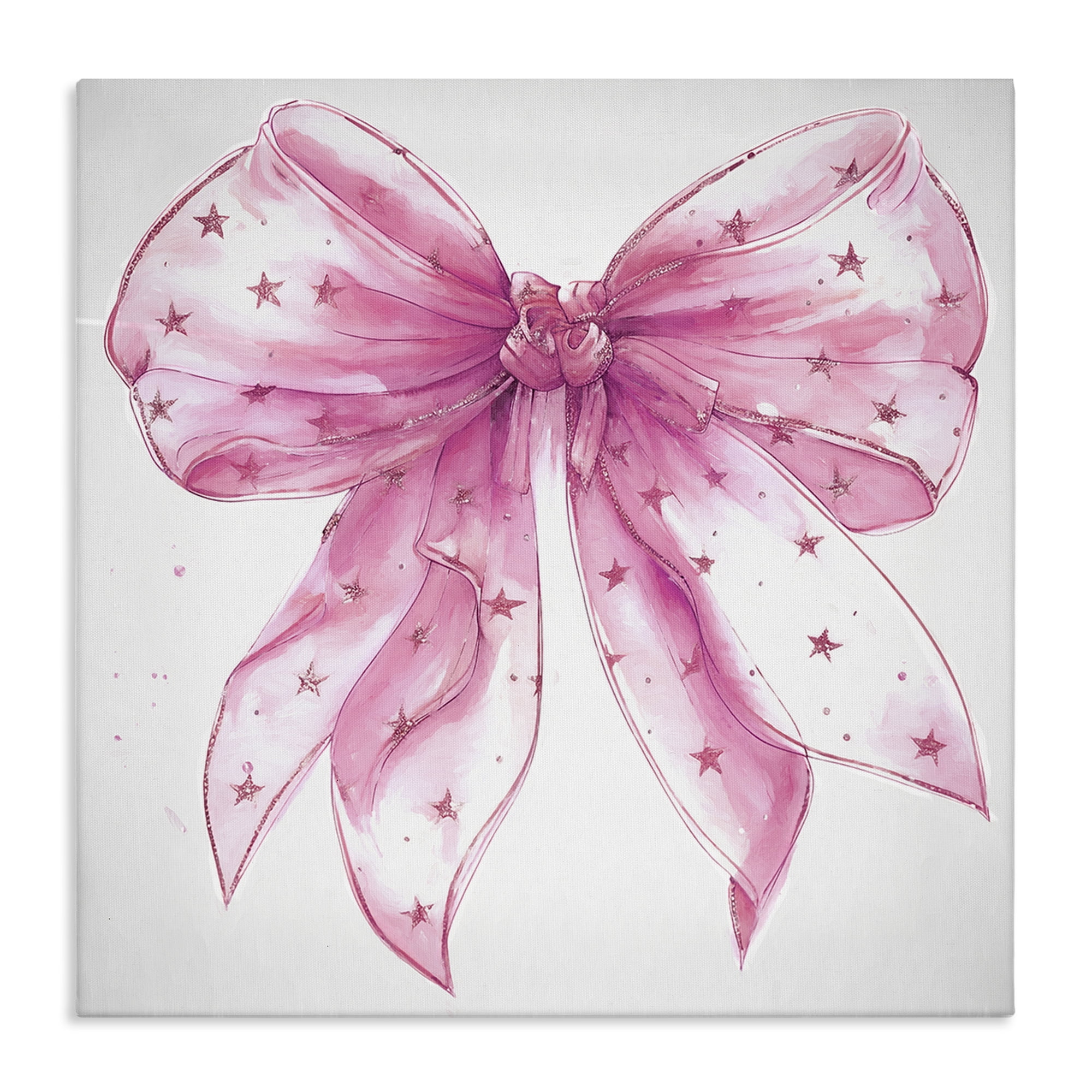 Stupell Industries Fabulous Pink Bow Fashion Painting Wrapped Canvas ...