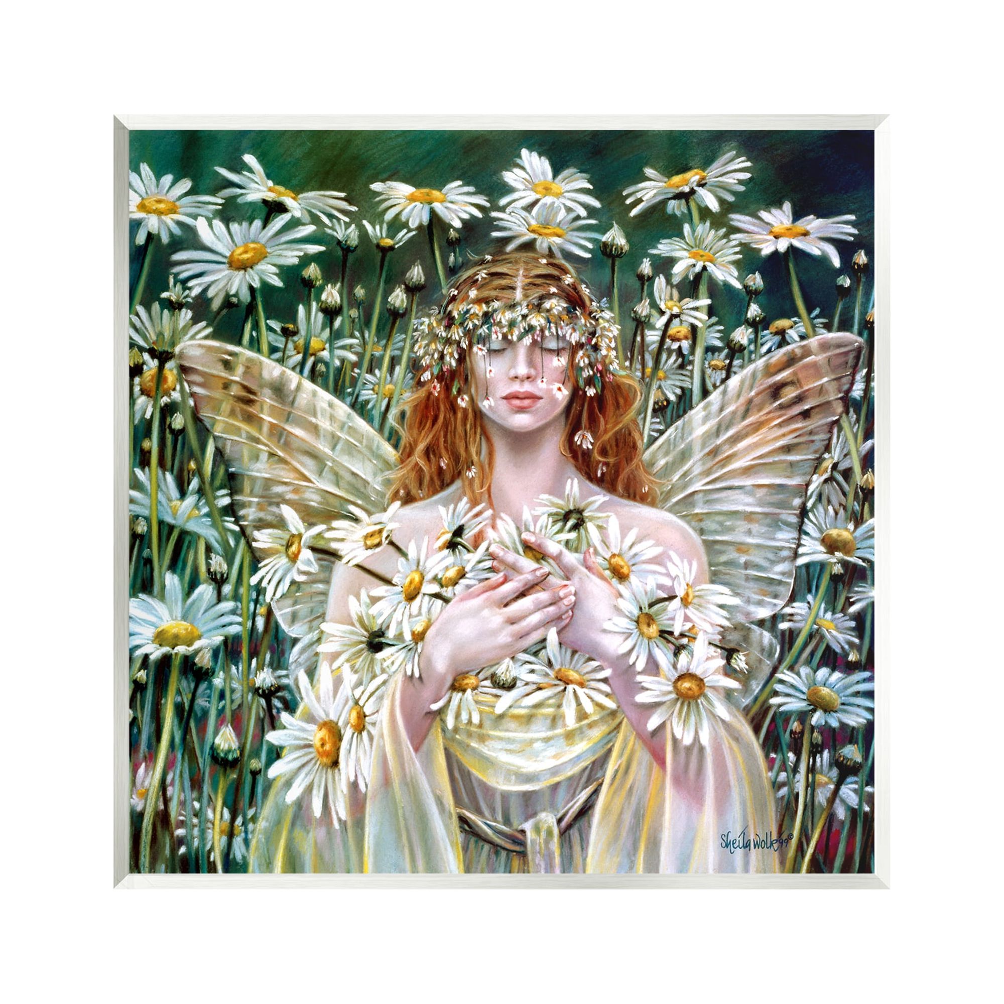 Stupell Industries Fairy Girl Floral Daisy Field Fairy Tales & Fantasy ...