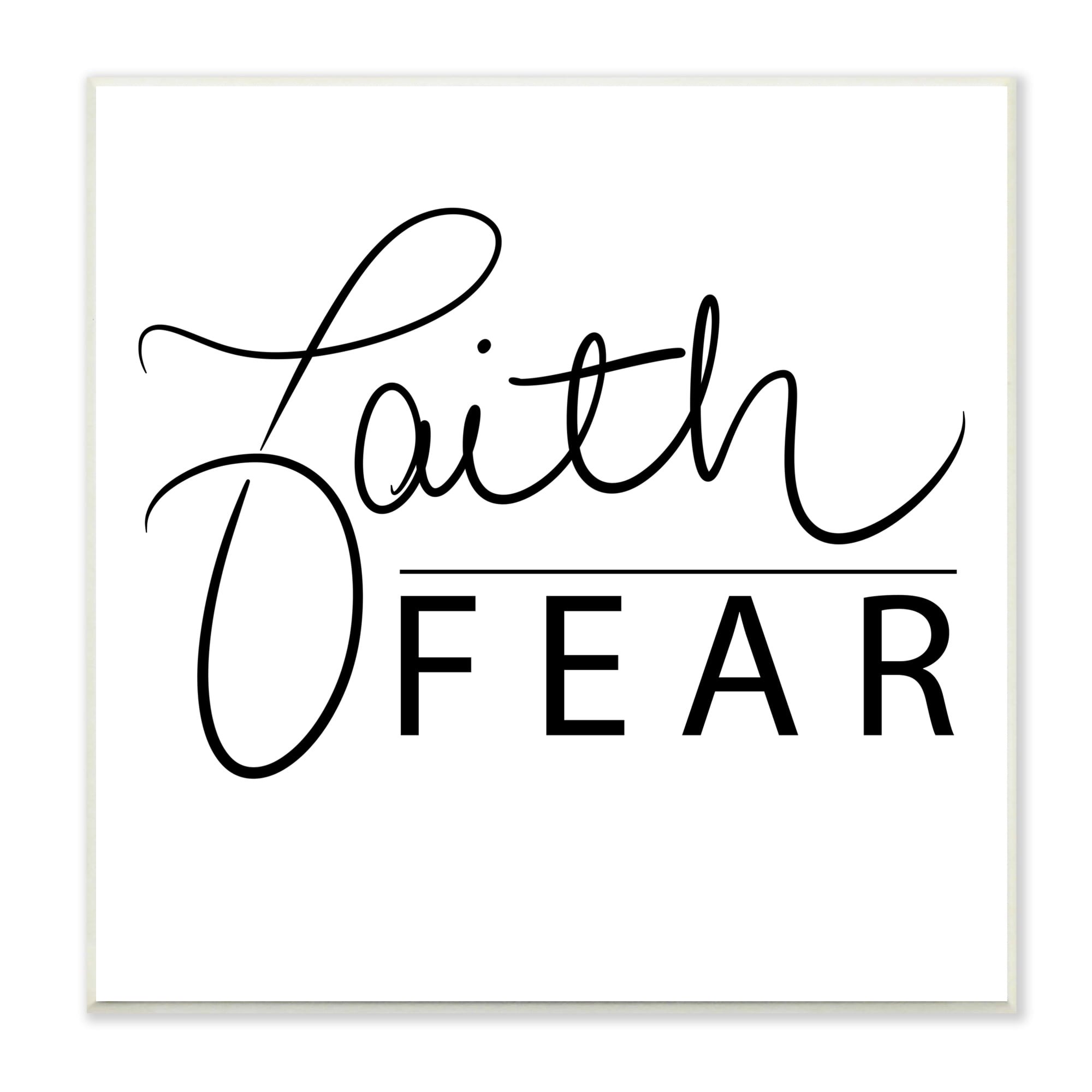 Stupell Faith Over Fear Motto Wall Plaque - 12x12 Inches - Walmart.com