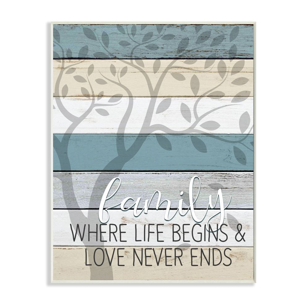 Stupell Industries Family Begin and End Quote Tree Art Print - Walmart.com