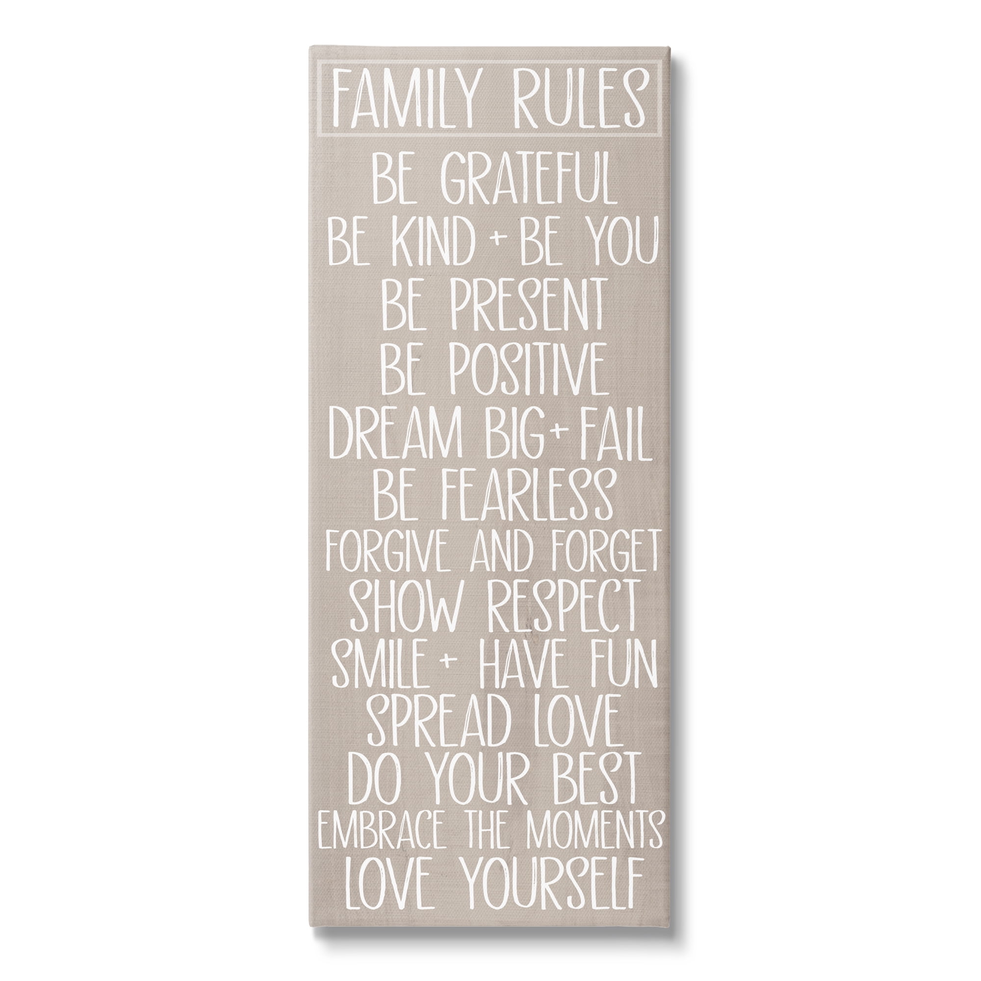 Stupell Industries Family Rules Uplifting List Typography Painting ...