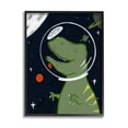 Stupell Industries Dinosaur Astronaut T-Rex Space Painting - Framed Art ...