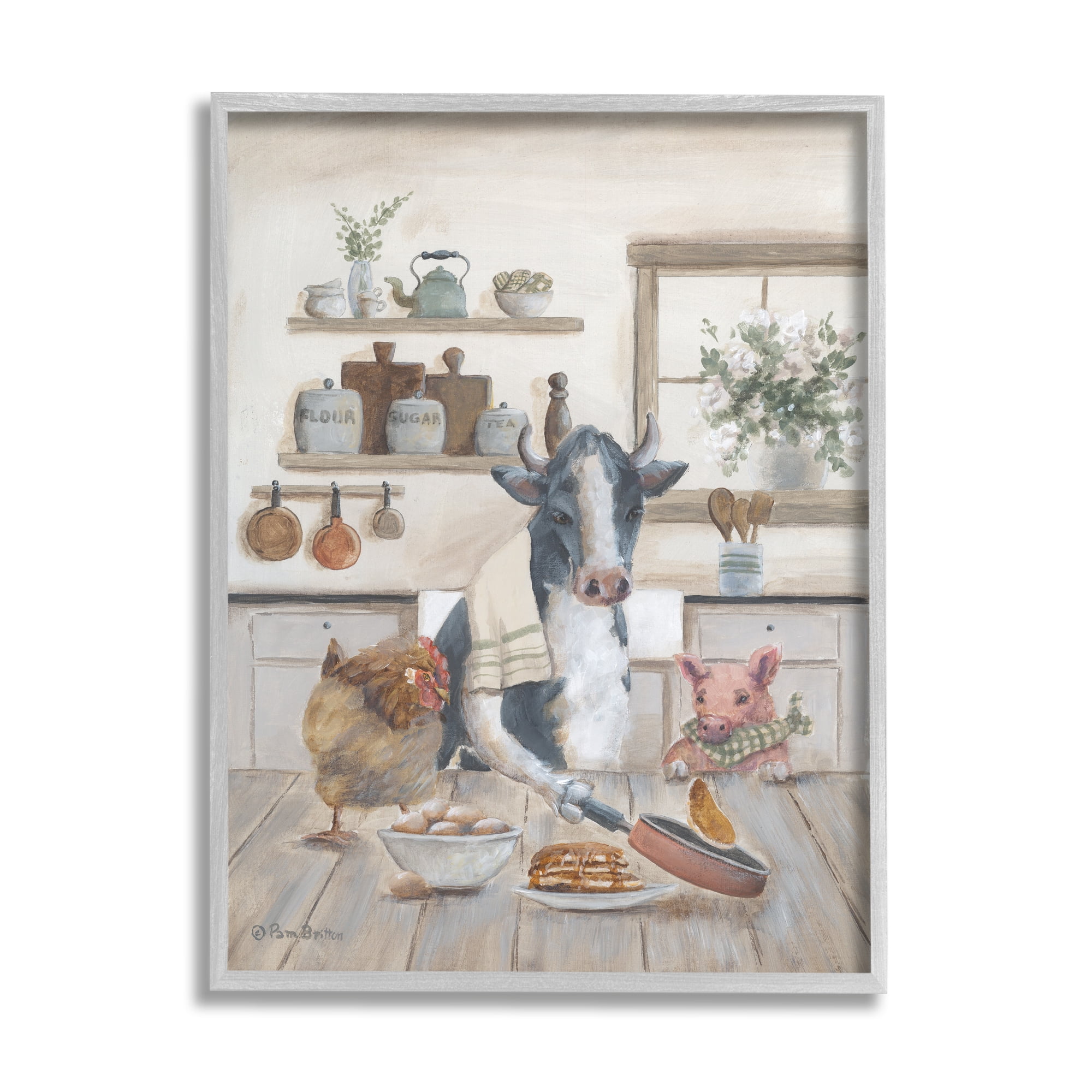 Stupell Industries Farm Animals in Kitchen Animals & Insects Painting ...