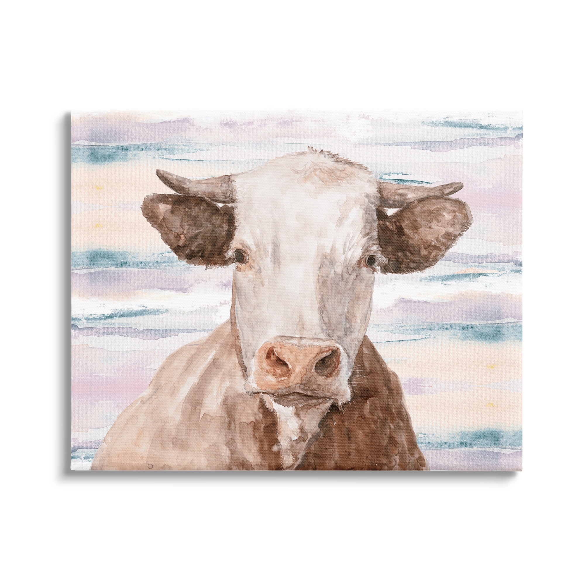 Free Shipping! Stupell Industries Farm Cow Cattle Portrait Canvas Wall ...