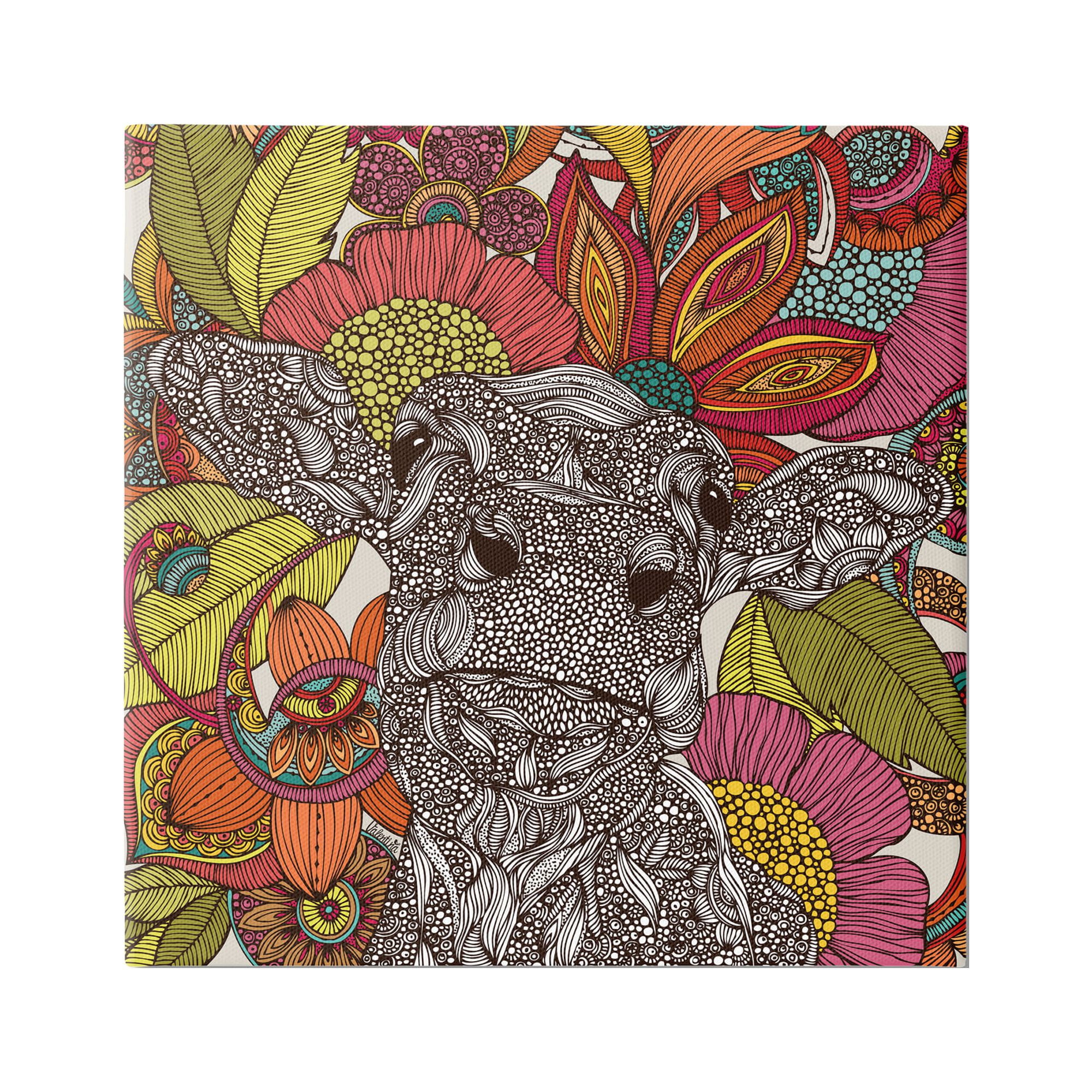 Stupell Industries Farm Cow Detailed Fractals Abstract Floral Blossoms ...