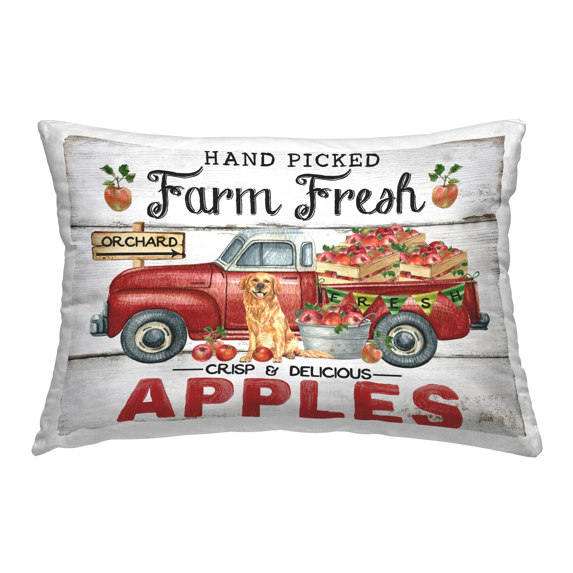 Stupell Industries Farm Fresh Apples Truck Decorative Printed Throw ...