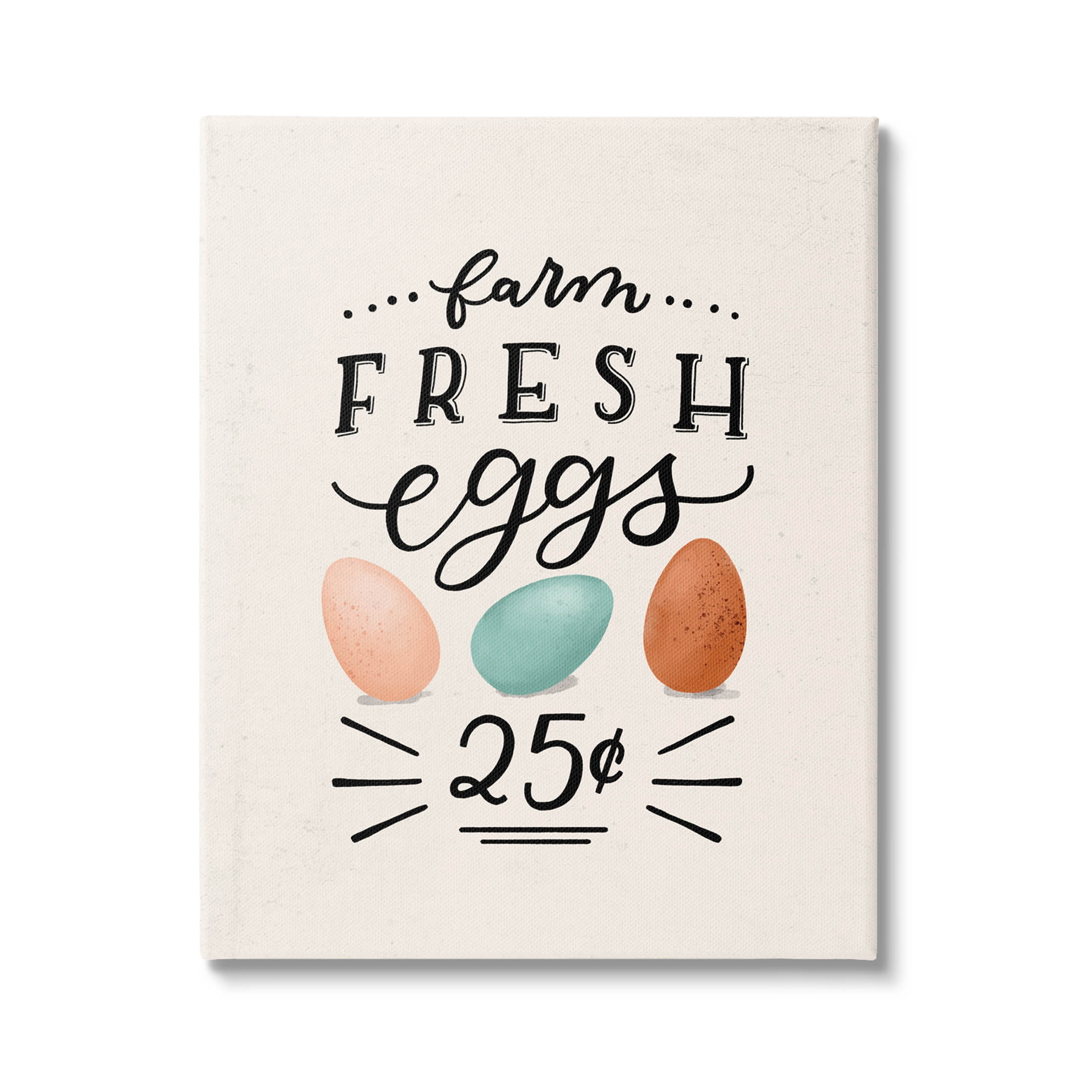 Stupell Industries Farm Fresh Eggs Sign Graphic Art Gallery Wrapped ...