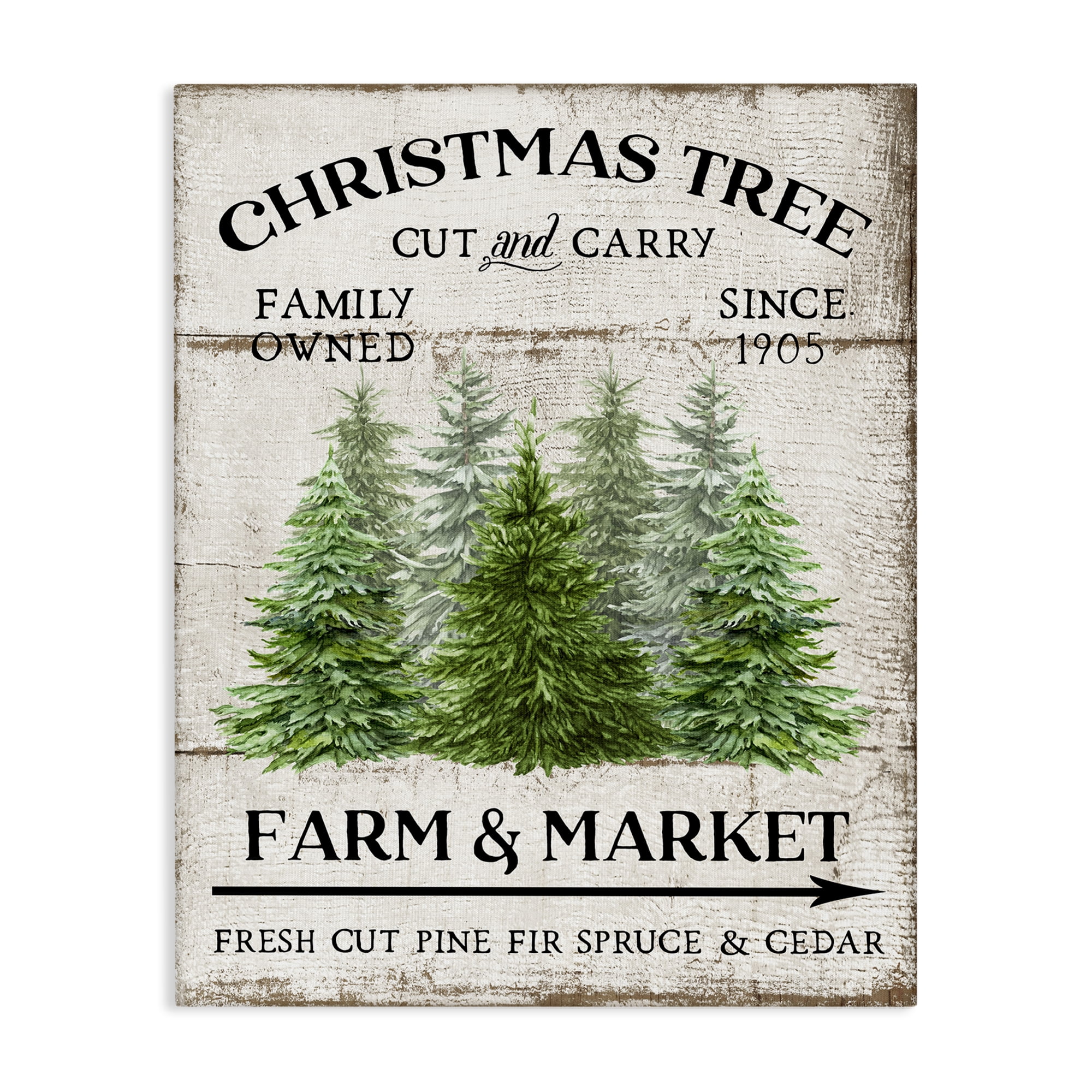 Stupell Industries Farm Market Christmas Trees Holiday Painting Gallery ...
