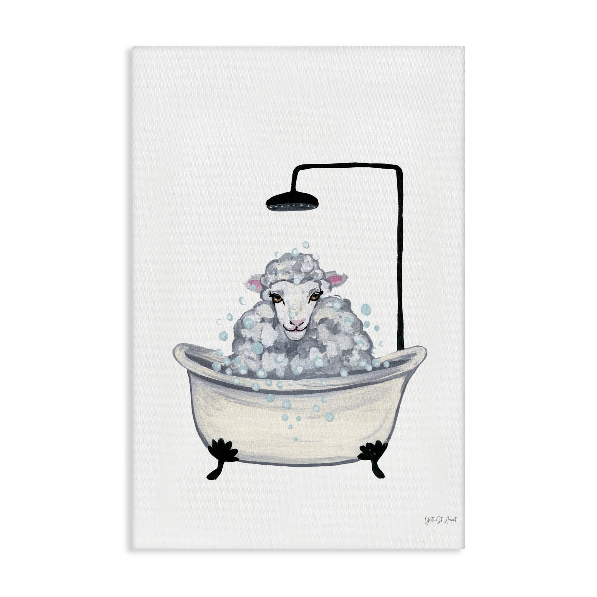 Stupell Industries Farm Sheep Bathtub Typography Painting Gallery ...