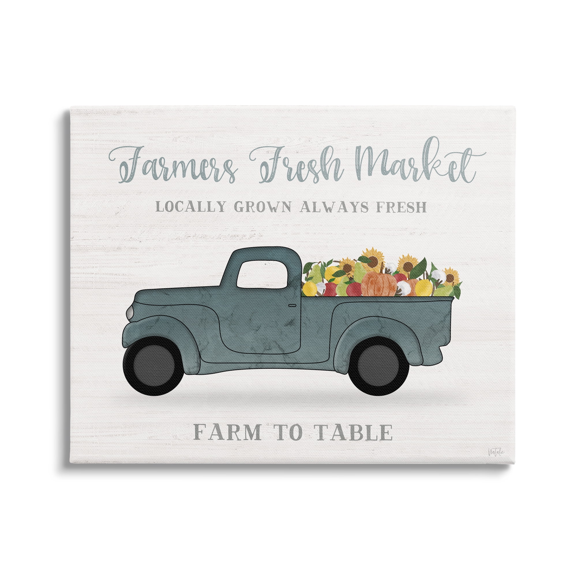Stupell Industries Farmers Fresh Market Assorted Produce Rustic Sign ...