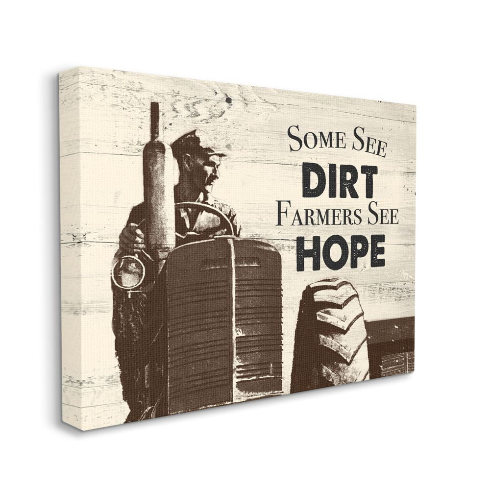 Stupell Industries Farmers See Hope Rustic Wood Texture Word Design ...