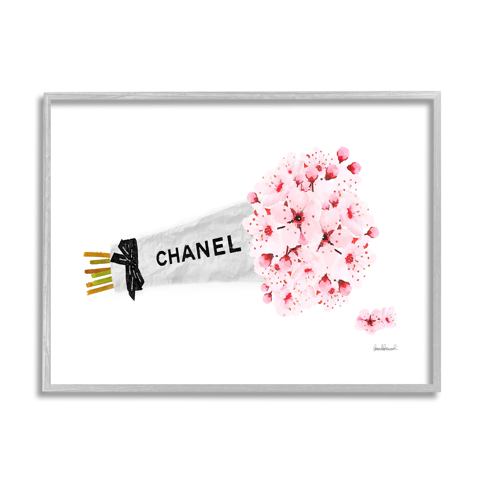 Stupell Industries Fashion Chanel Wrapped Cherry Blossoms Graphic Art ...
