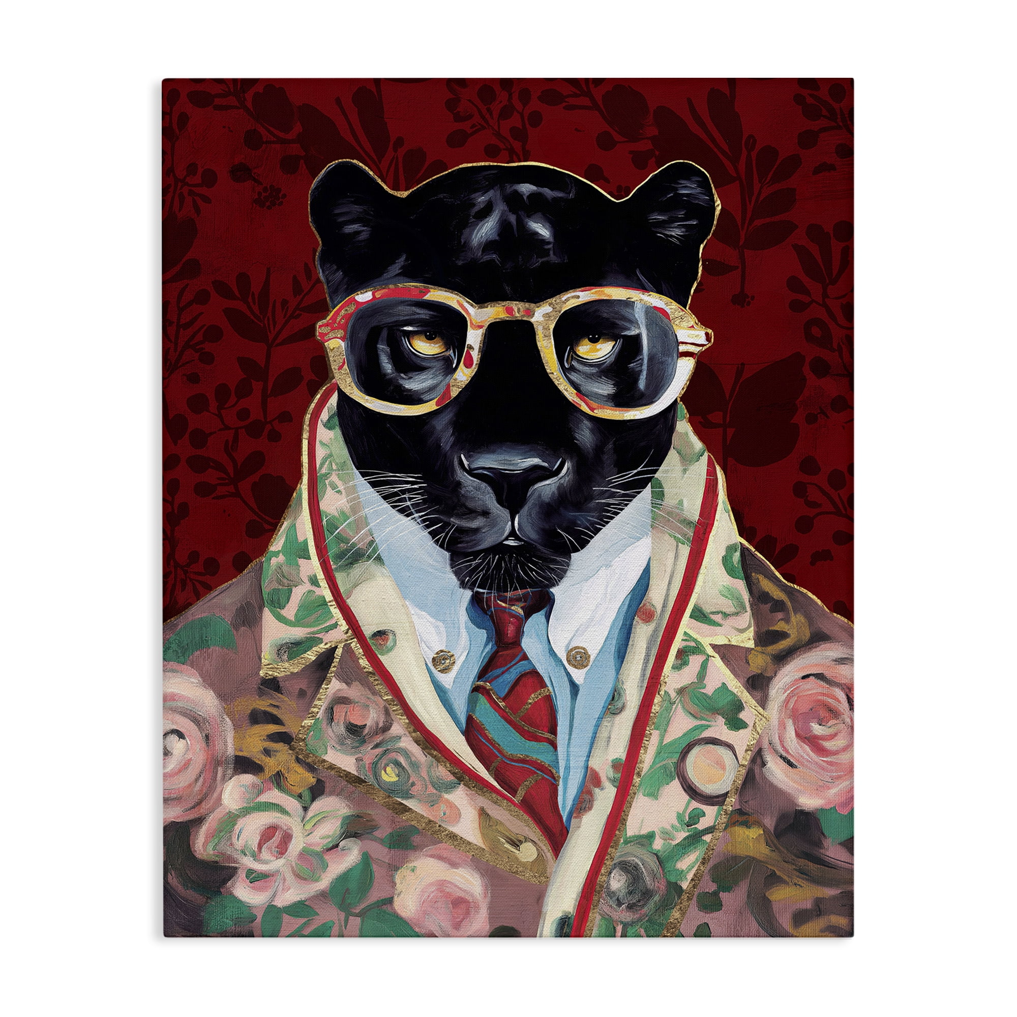 Stupell Industries Fashionable Scarlet Panther Canvas Wall Art, design ...
