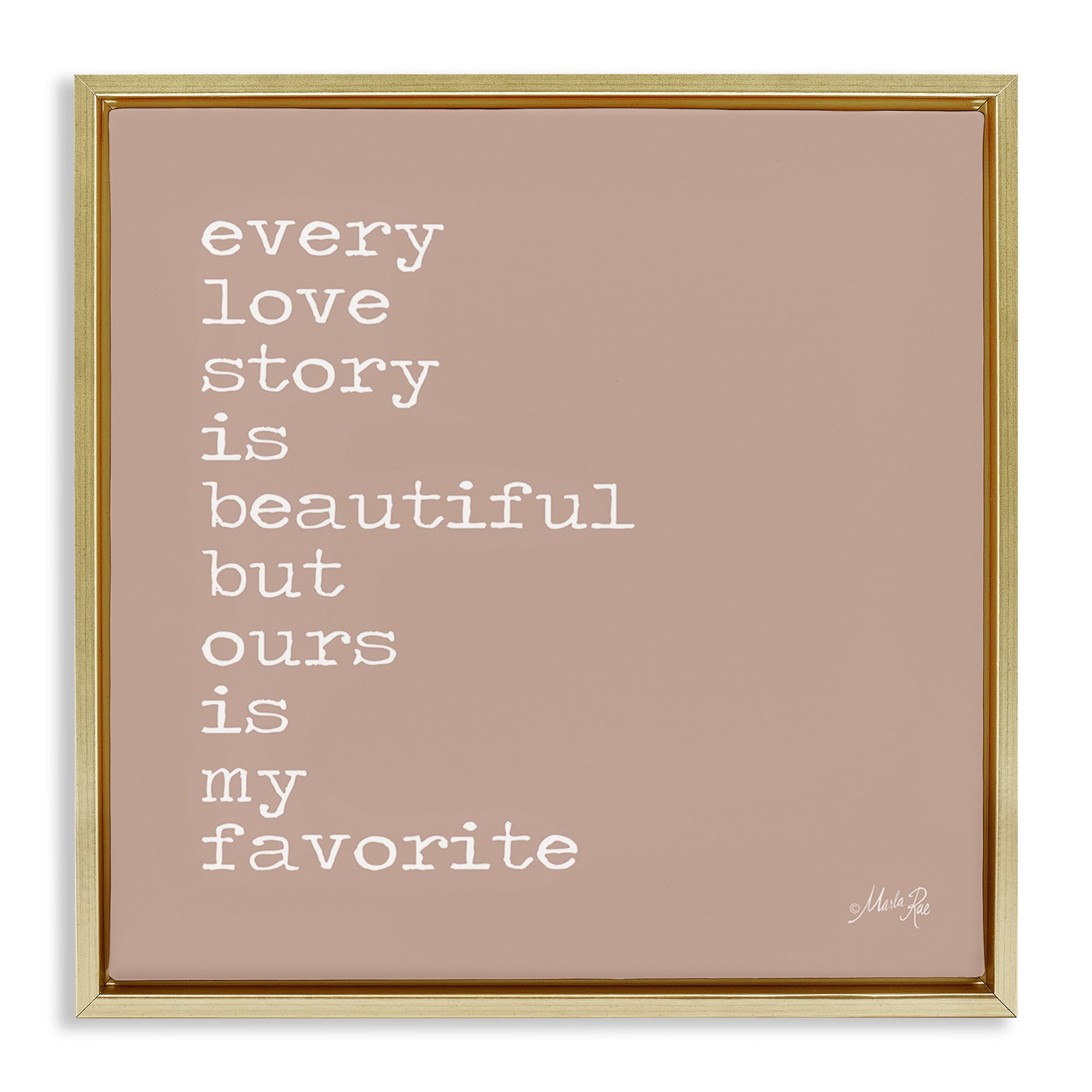 Stupell Industries Favorite Love Story Text & Numbers Painting Gold ...