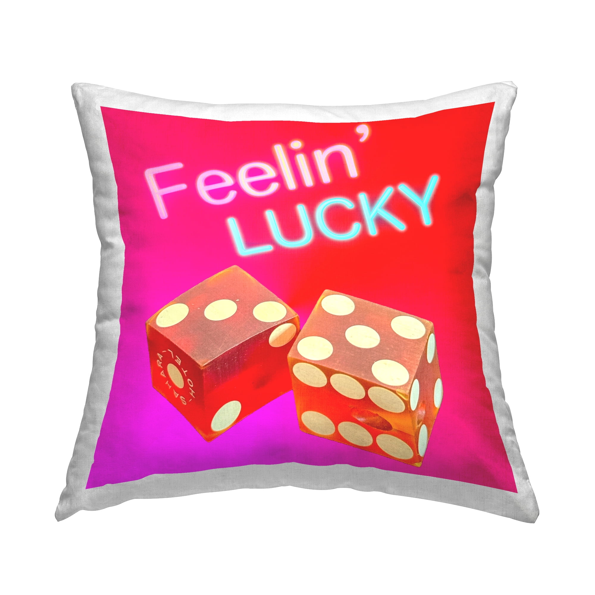 Stupell Industries Feelin' Lucky with Dice Decorative Printed Throw ...