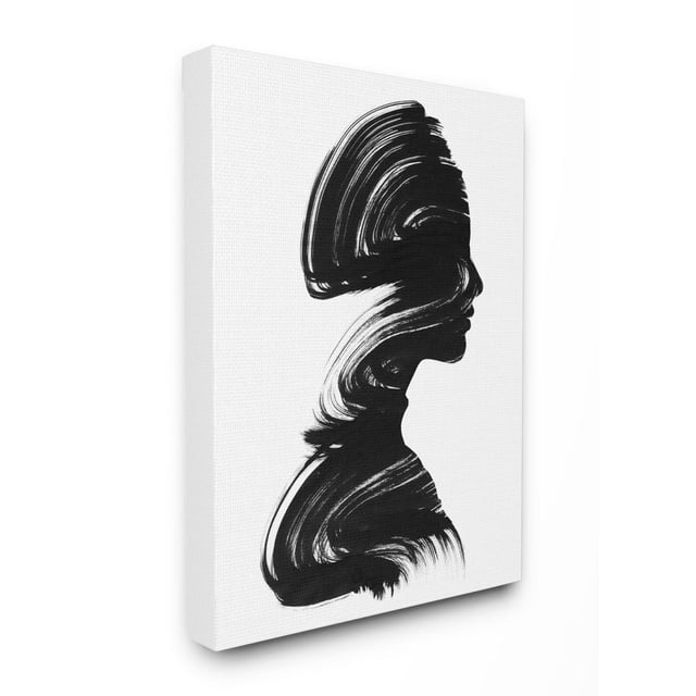 Stupell Industries Female Silhouette Brush Stroke Portrait Minimal ... Stupell Industries Female Silhouette Brush Stroke Portrait Minimal ...