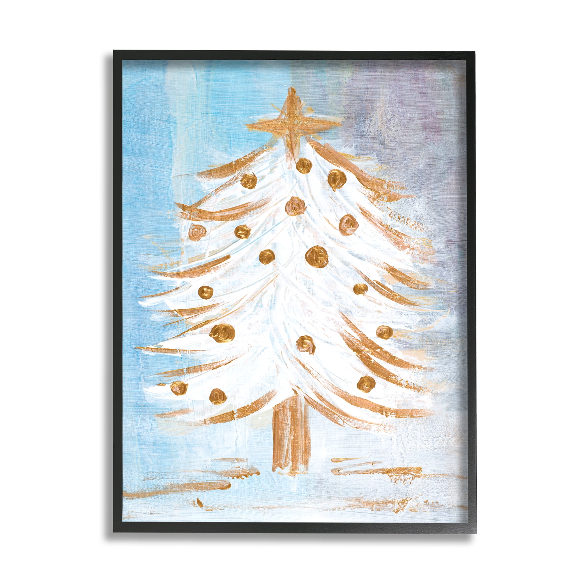 Stupell Industries Festive Christmas Tree Contemporary Winter Snow ...