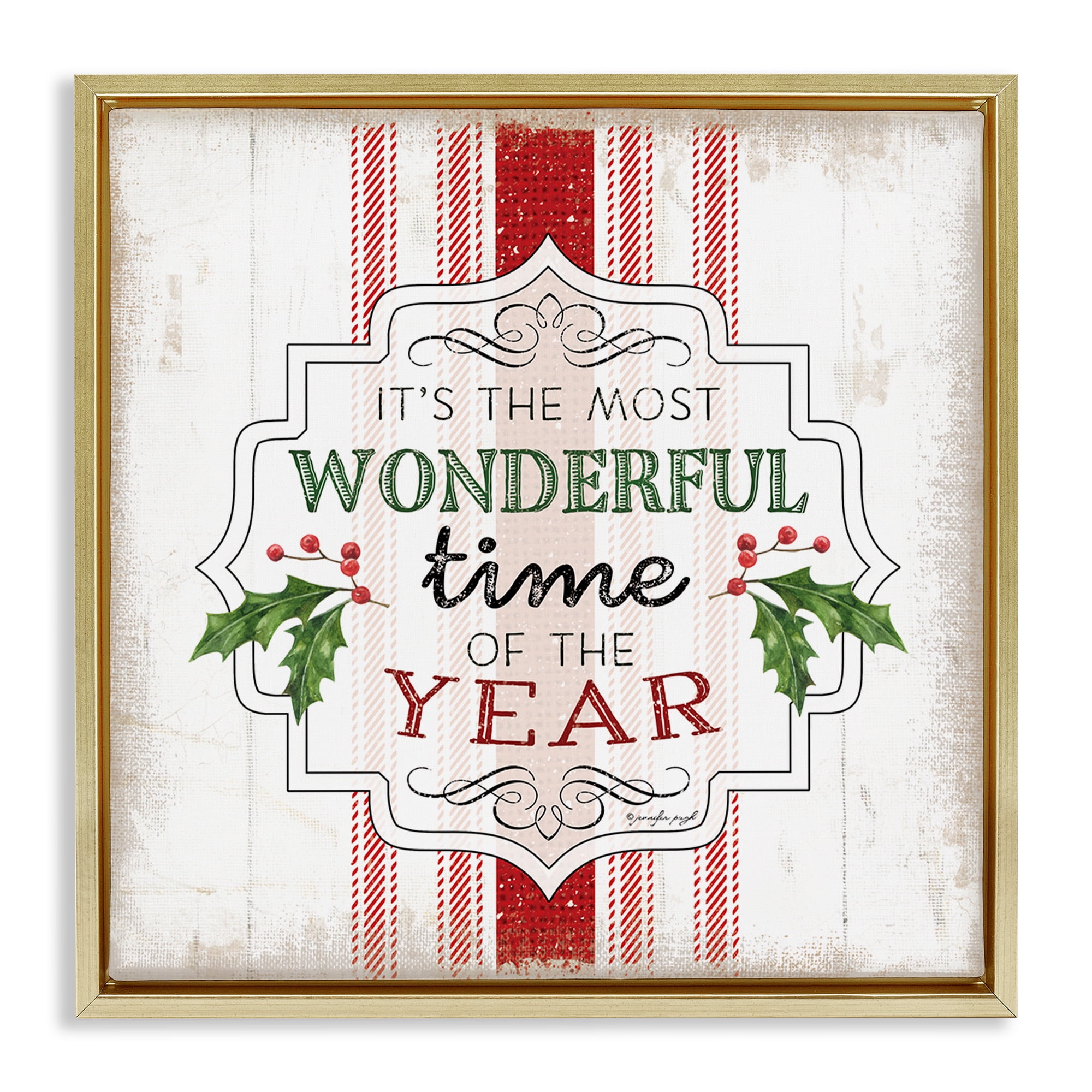 Stupell Industries Festive Holiday Rustic Stripes Inspirational ...