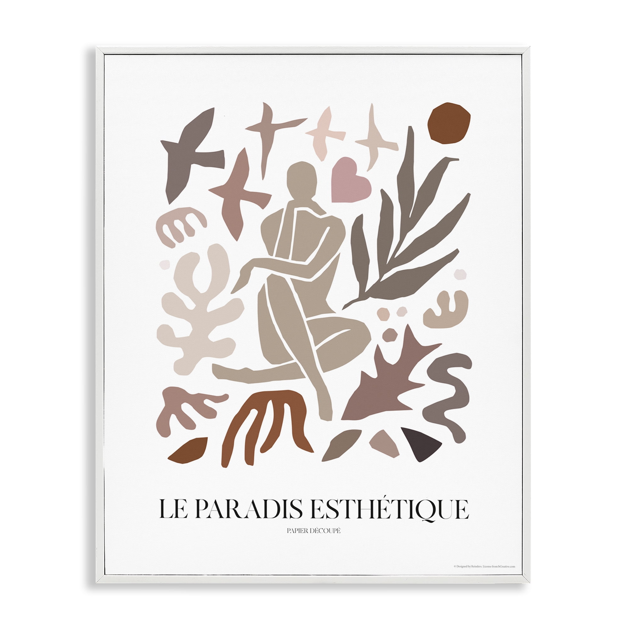 Stupell Industries Figure with Abstract Shapes Abstract Painting White ...