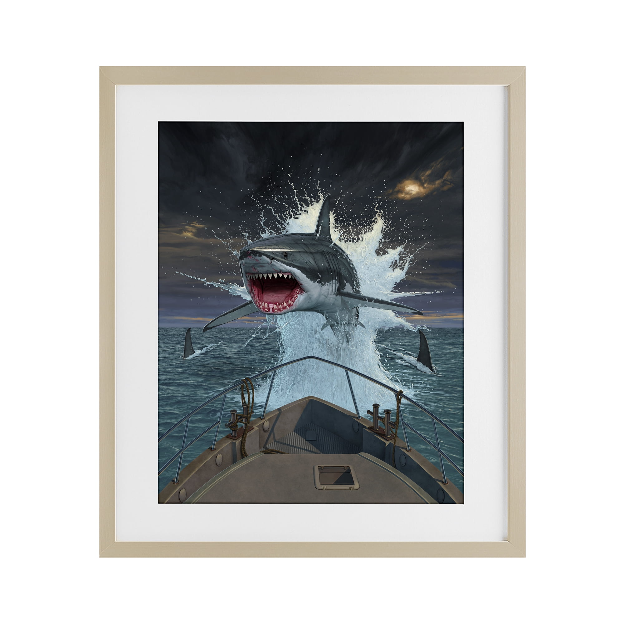 Stupell Industries Fish Out Of Water Birch Framed Print Under Glass ...