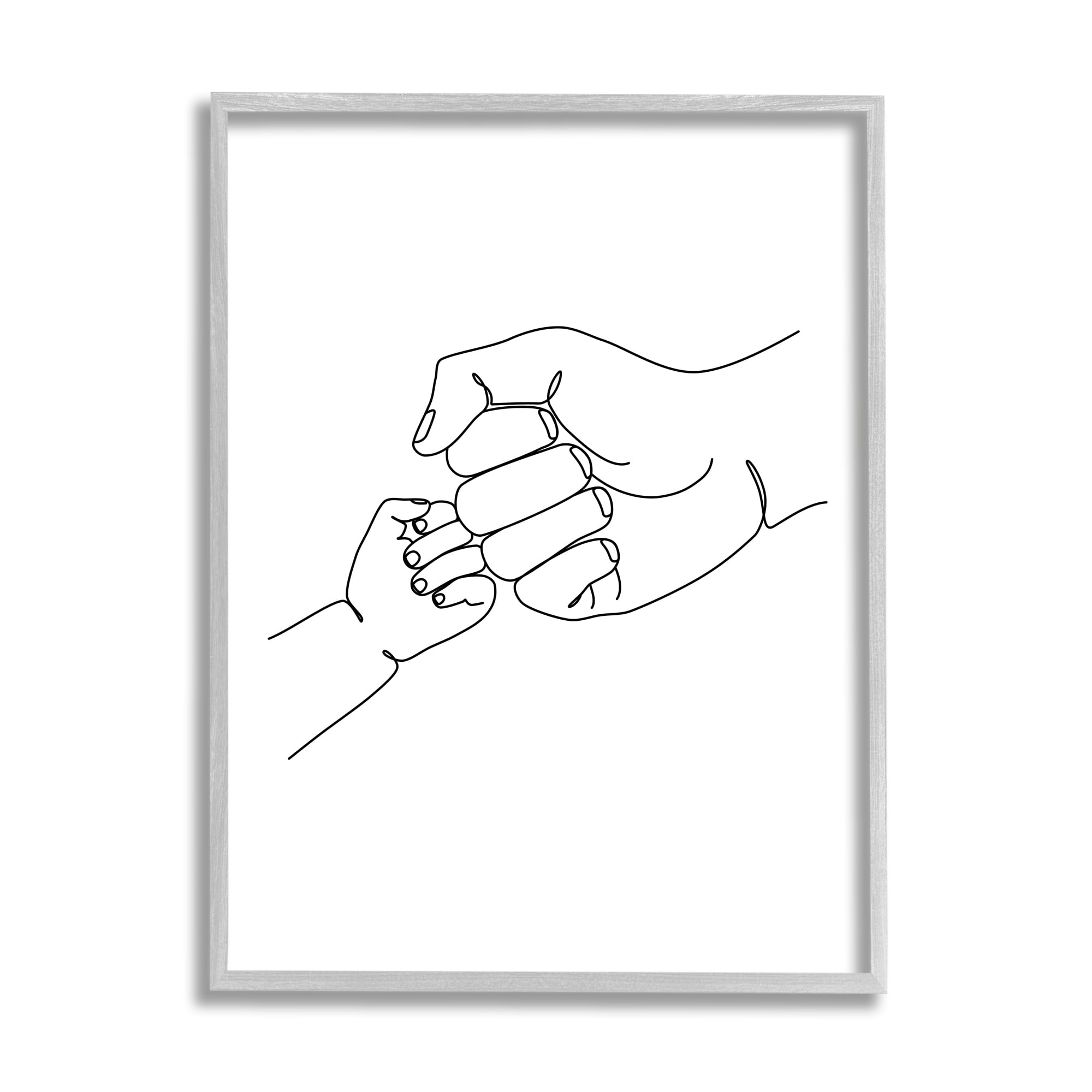 Stupell Industries Fist Bump Family Hands Minimal Line Drawing Graphic ...