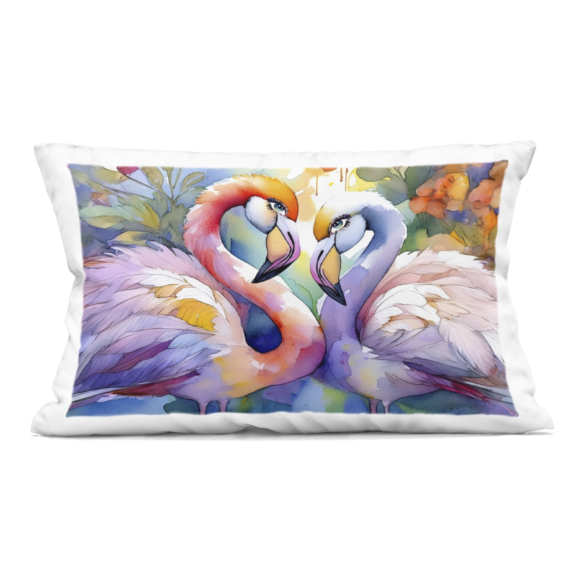 Stupell Industries Flamingo Love Pair Decorative Printed Throw Pillow ...