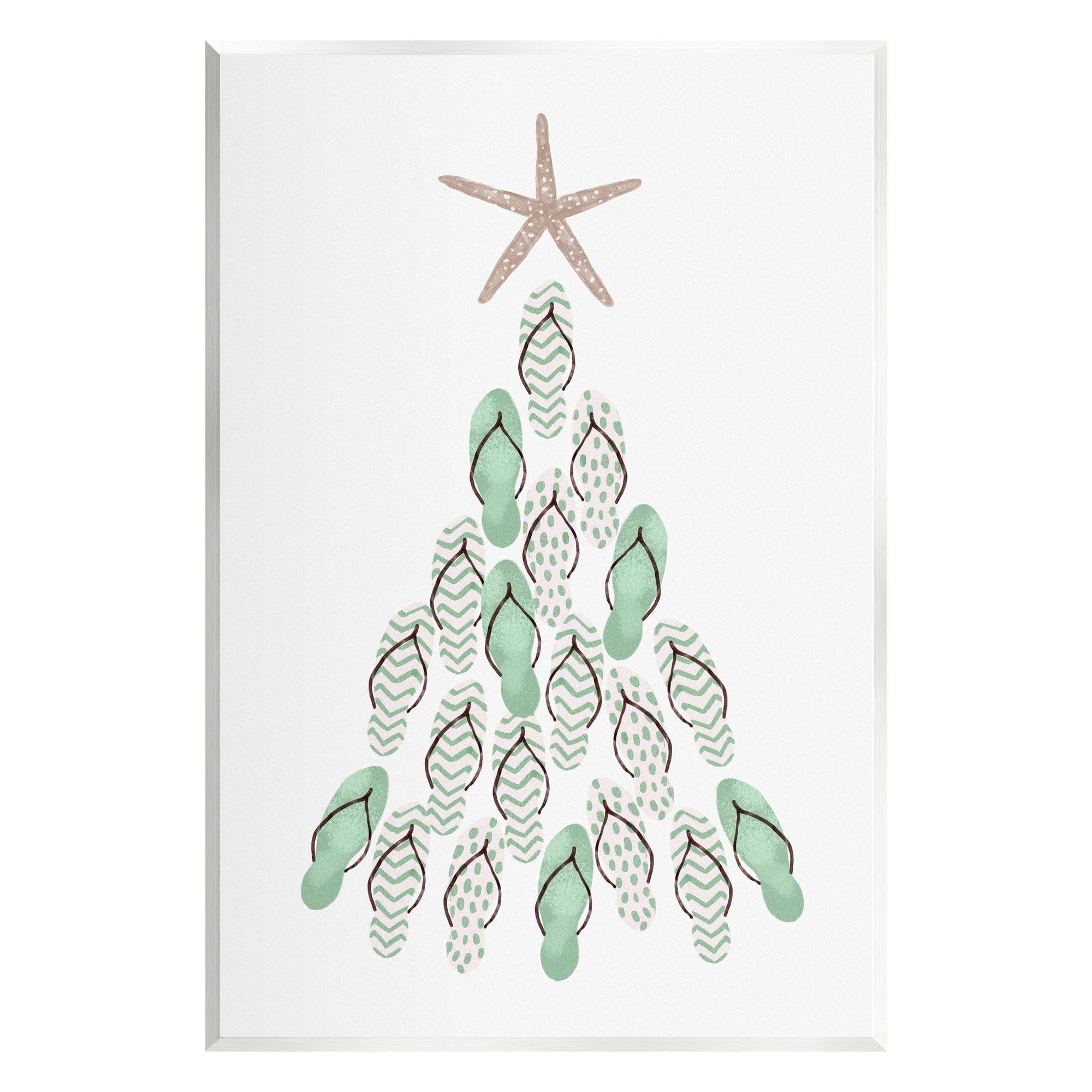 Stupell Industries Flip Flop Beachy Christmas Tree Holiday Painting ...