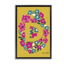 Stupell Industries Floral Bloom Letter V Botanical & Floral Painting ...