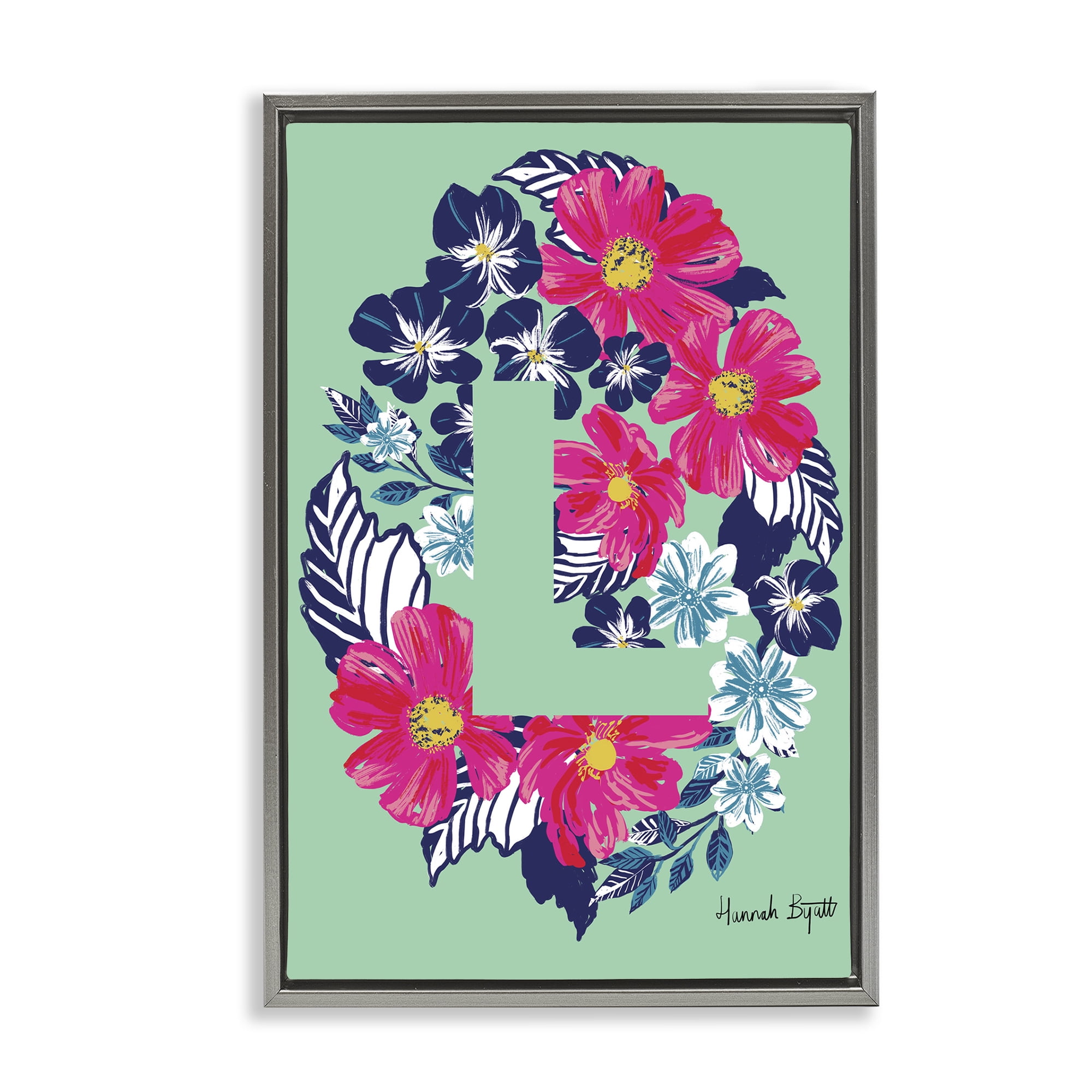 Stupell Industries Floral Bloom Letter L Botanical & Floral Painting ...