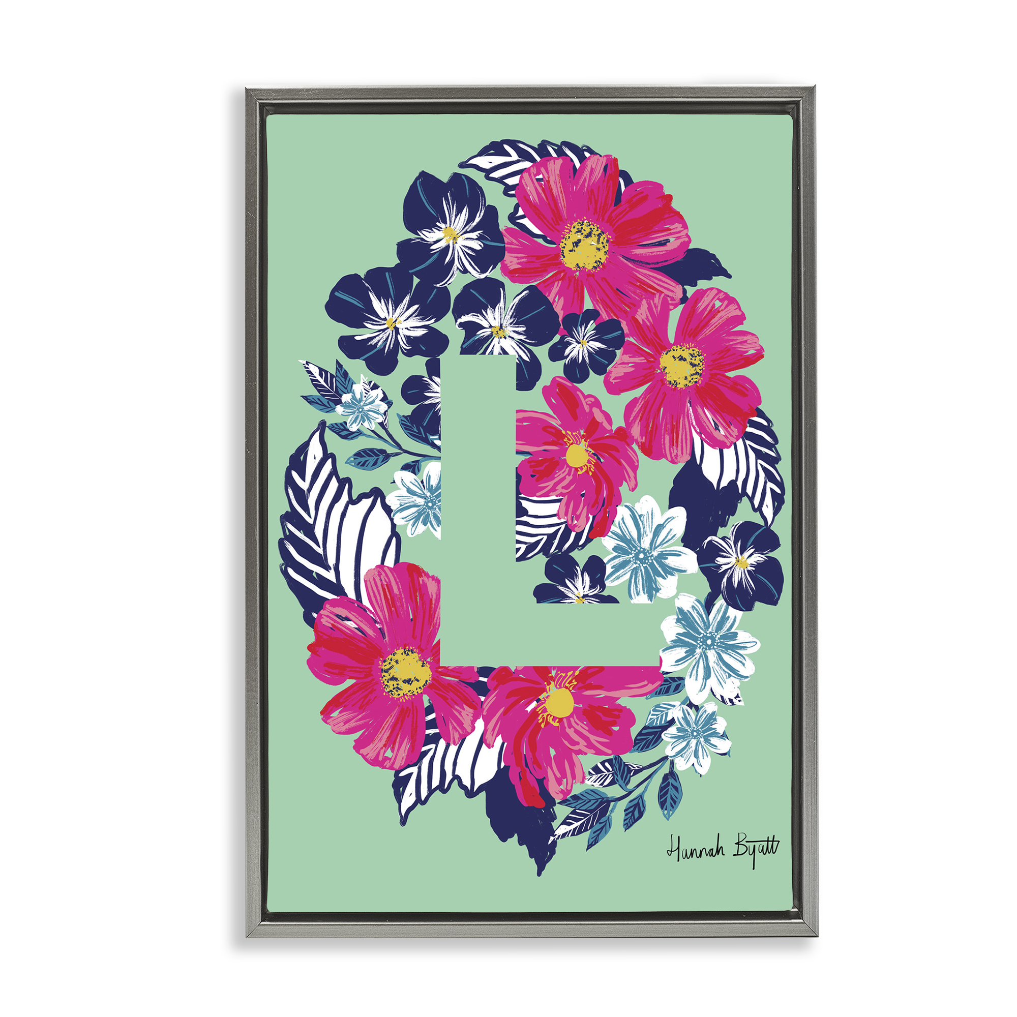 Stupell Industries Floral Bloom Letter L Botanical & Floral Painting ...