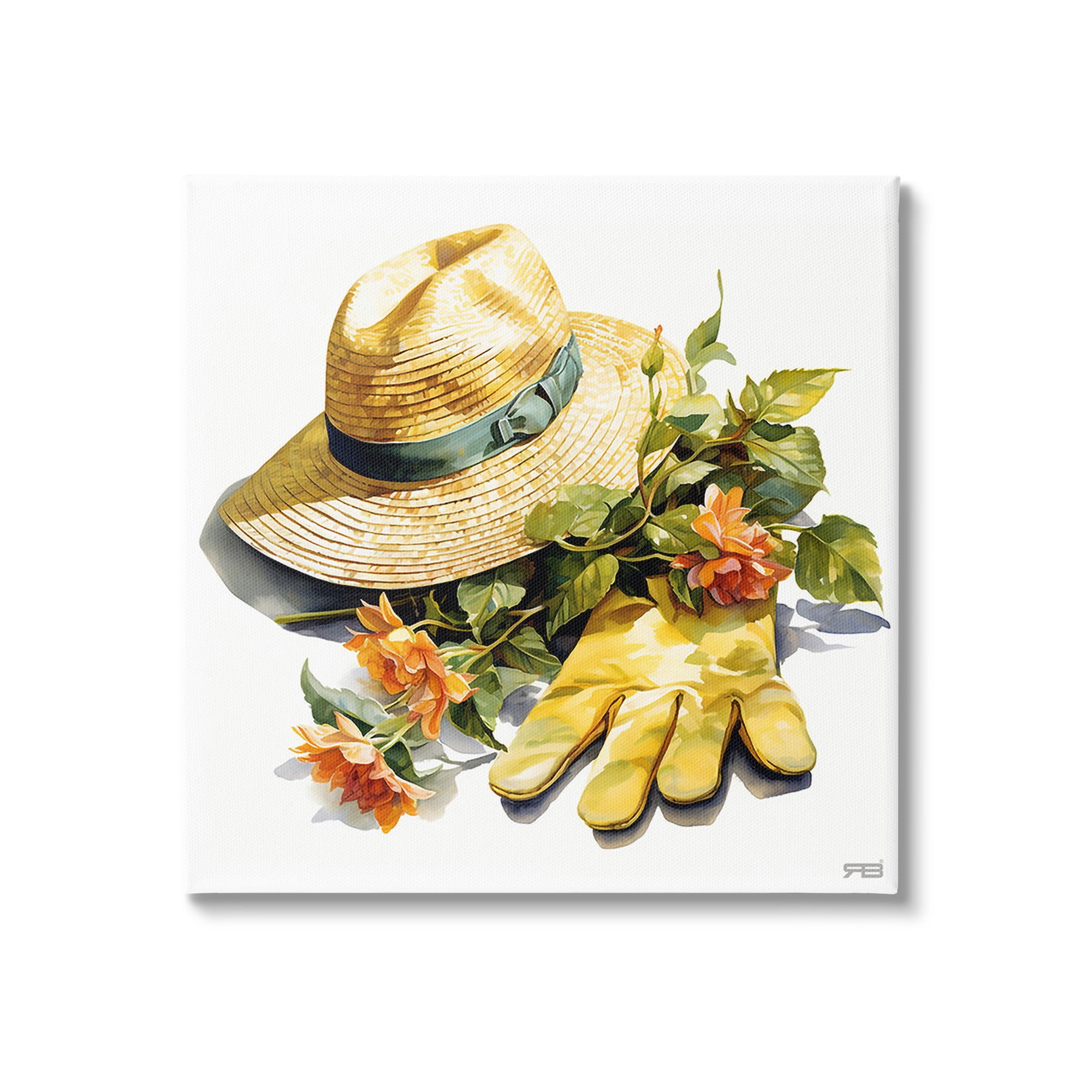 Stupell Industries Floral Gardening Gear Botanical & Floral Painting ...