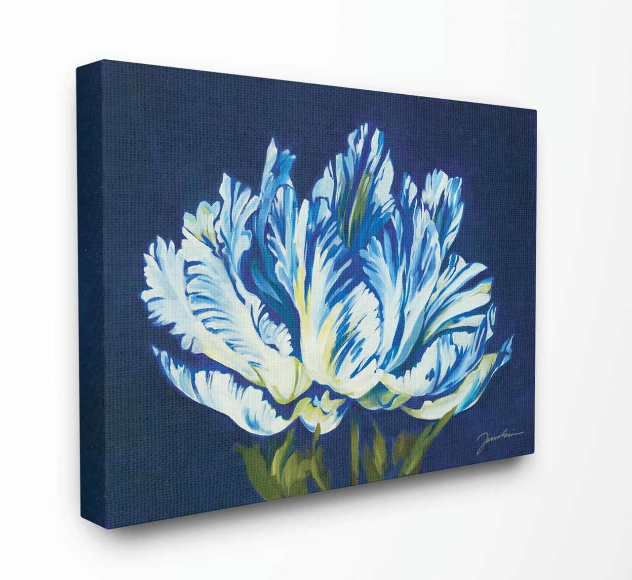 Free Shipping! Stupell Industries Flower Shape Blue Green Canvas Wall ...
