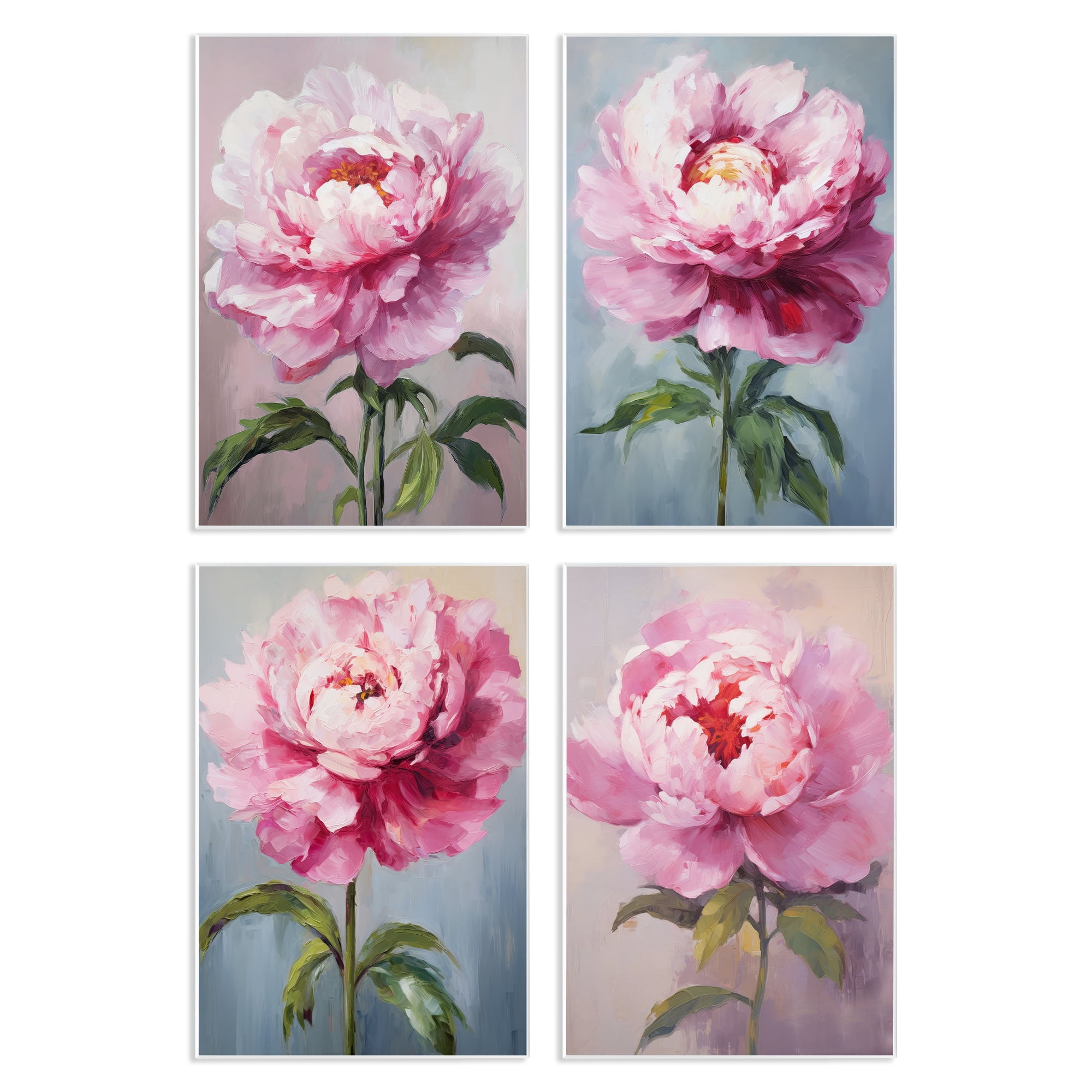 Stupell Industries Flushed Pink Florals Plants & Flowers Painting ...