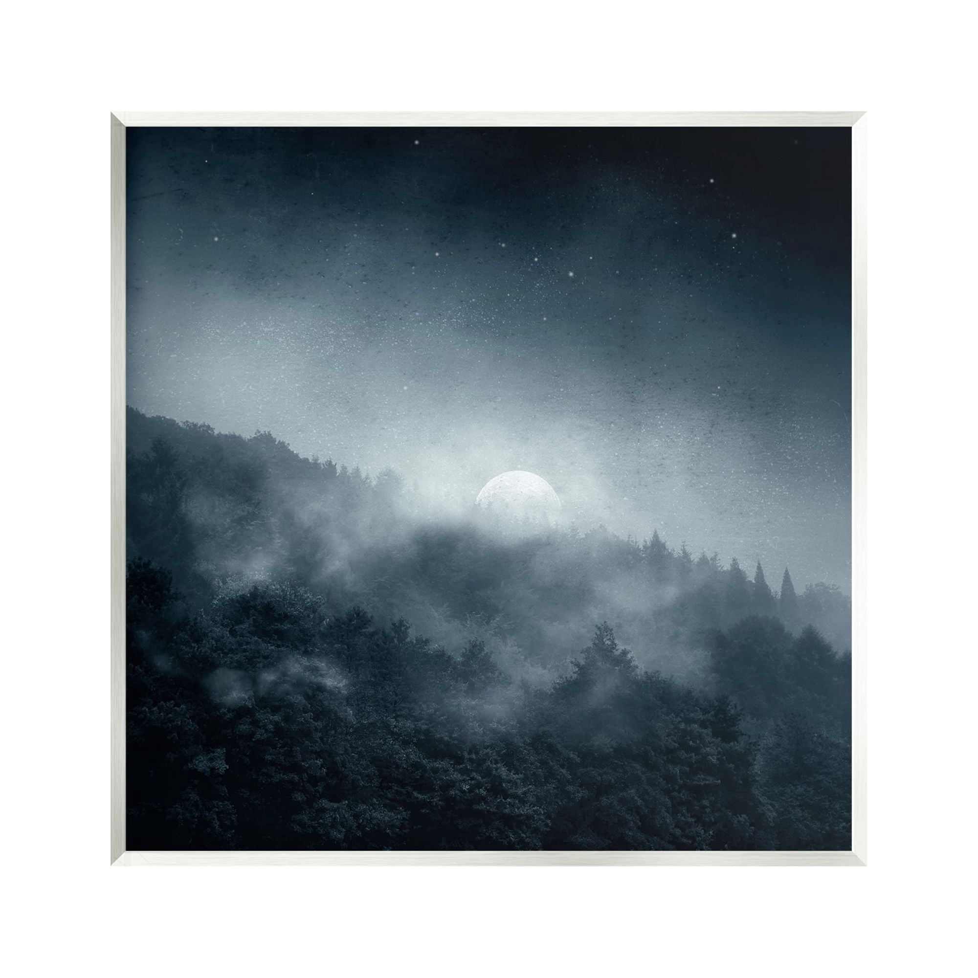 Stupell Industries Foggy Full Moon Night Sky Landscape Art Print on MDF ...