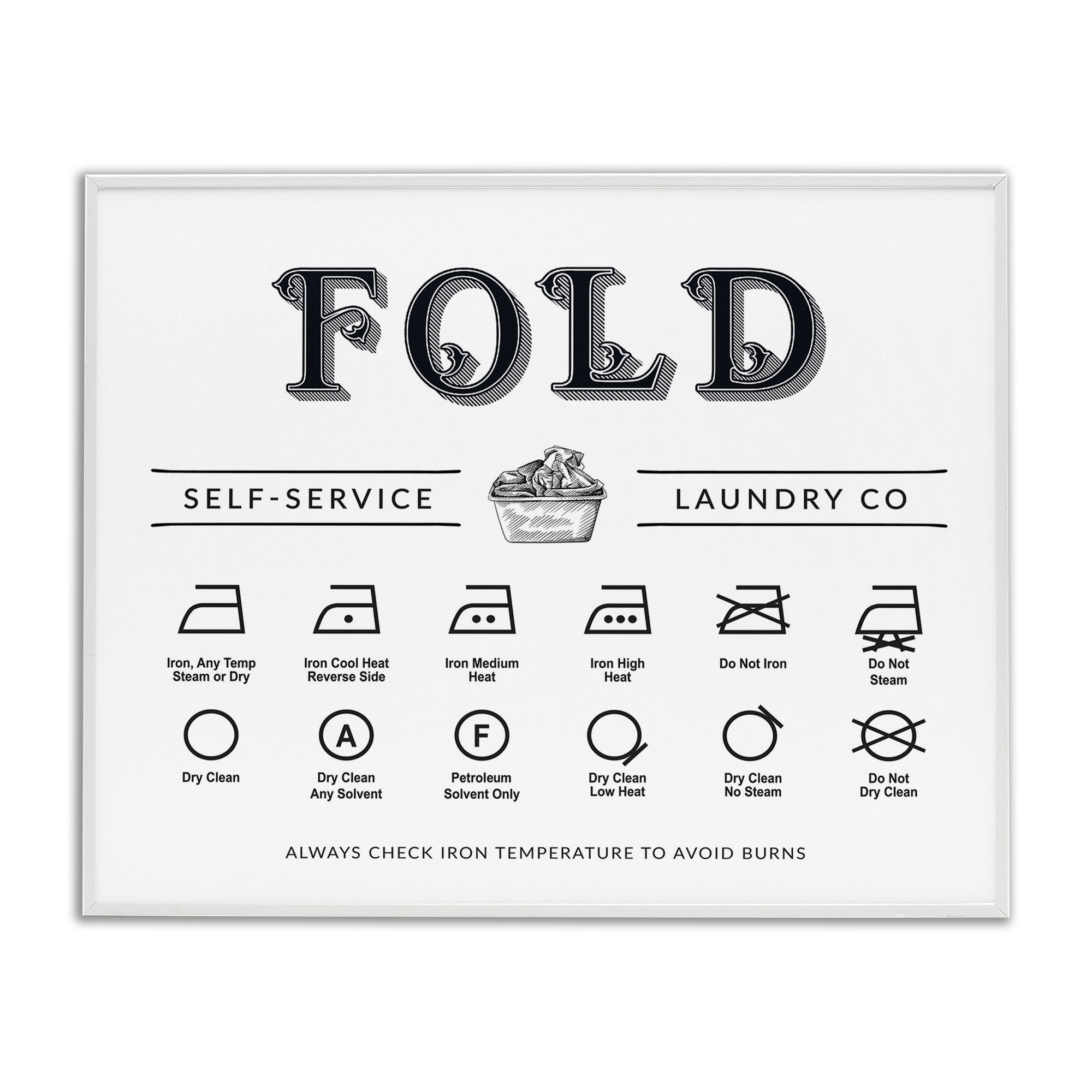 Stupell Industries Fold & Iron Symbols Chart White Framed Giclee Art ...