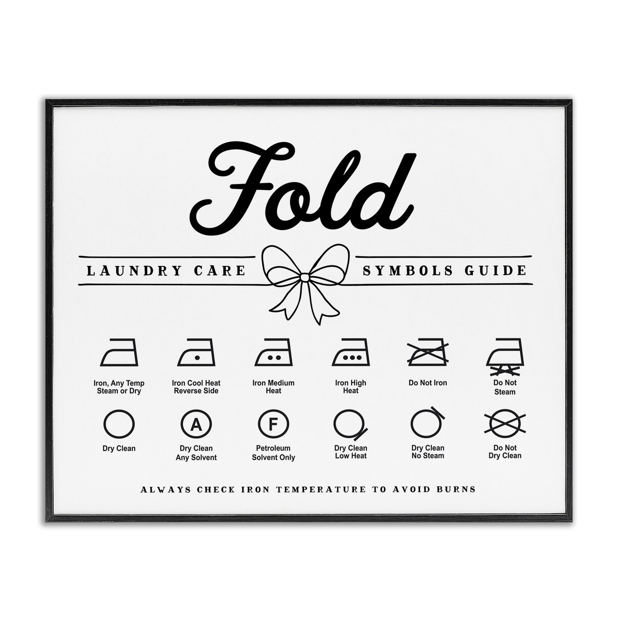 Stupell Industries Fold Laundry Symbols Bow Detail Black Framed Giclee ...