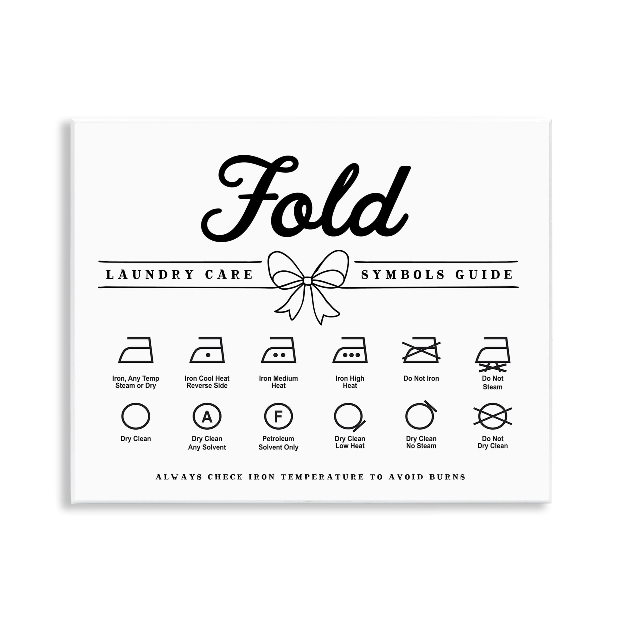 Stupell Industries Fold Laundry Symbols Bow Detail Wall Plaque Art ...