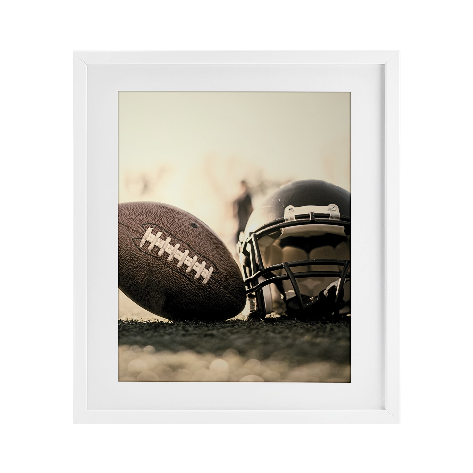 Stupell Industries Football Stand Alone White Framed Print Under Glass ...