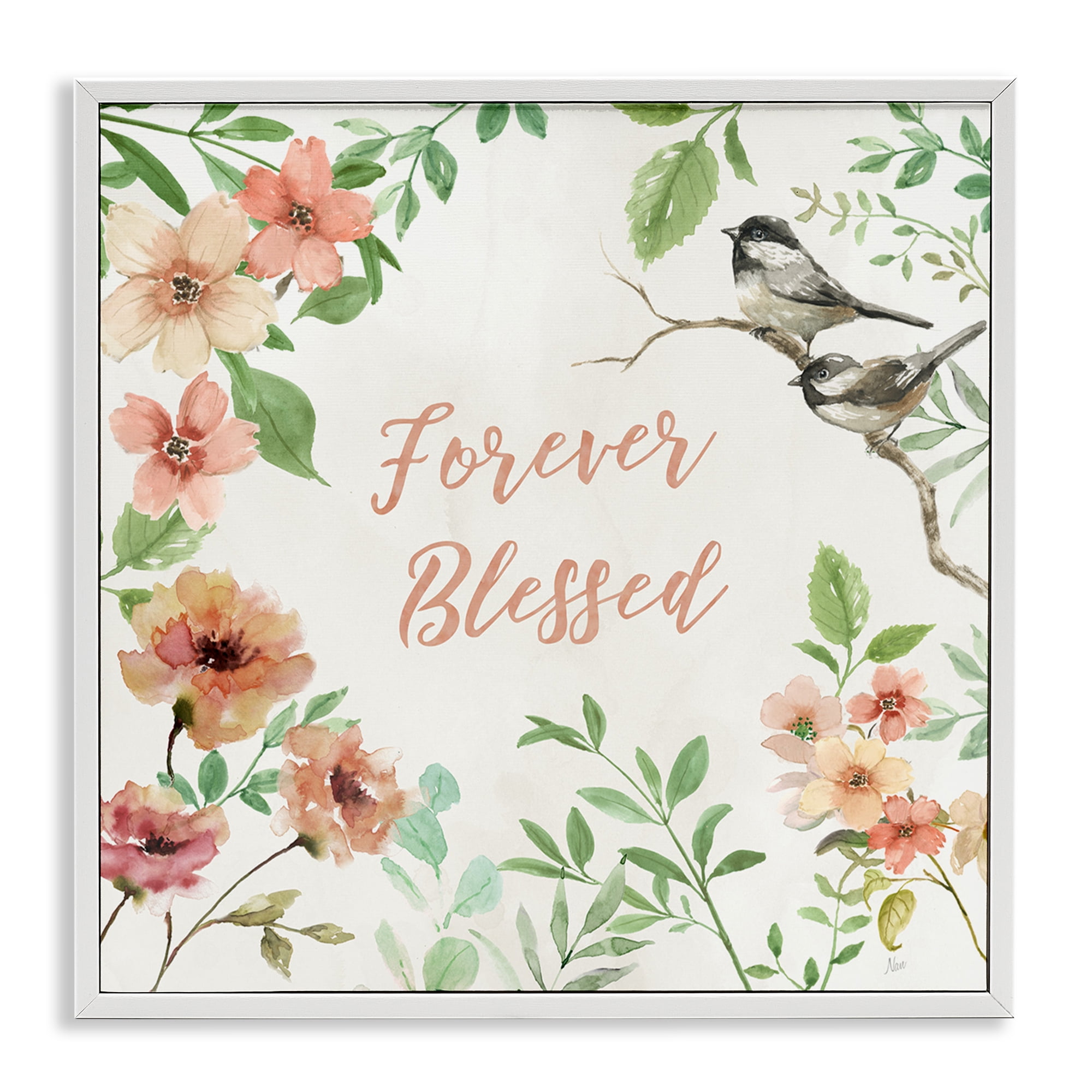 Stupell Industries Forever Blessed Floral Botanical & Floral Painting ...