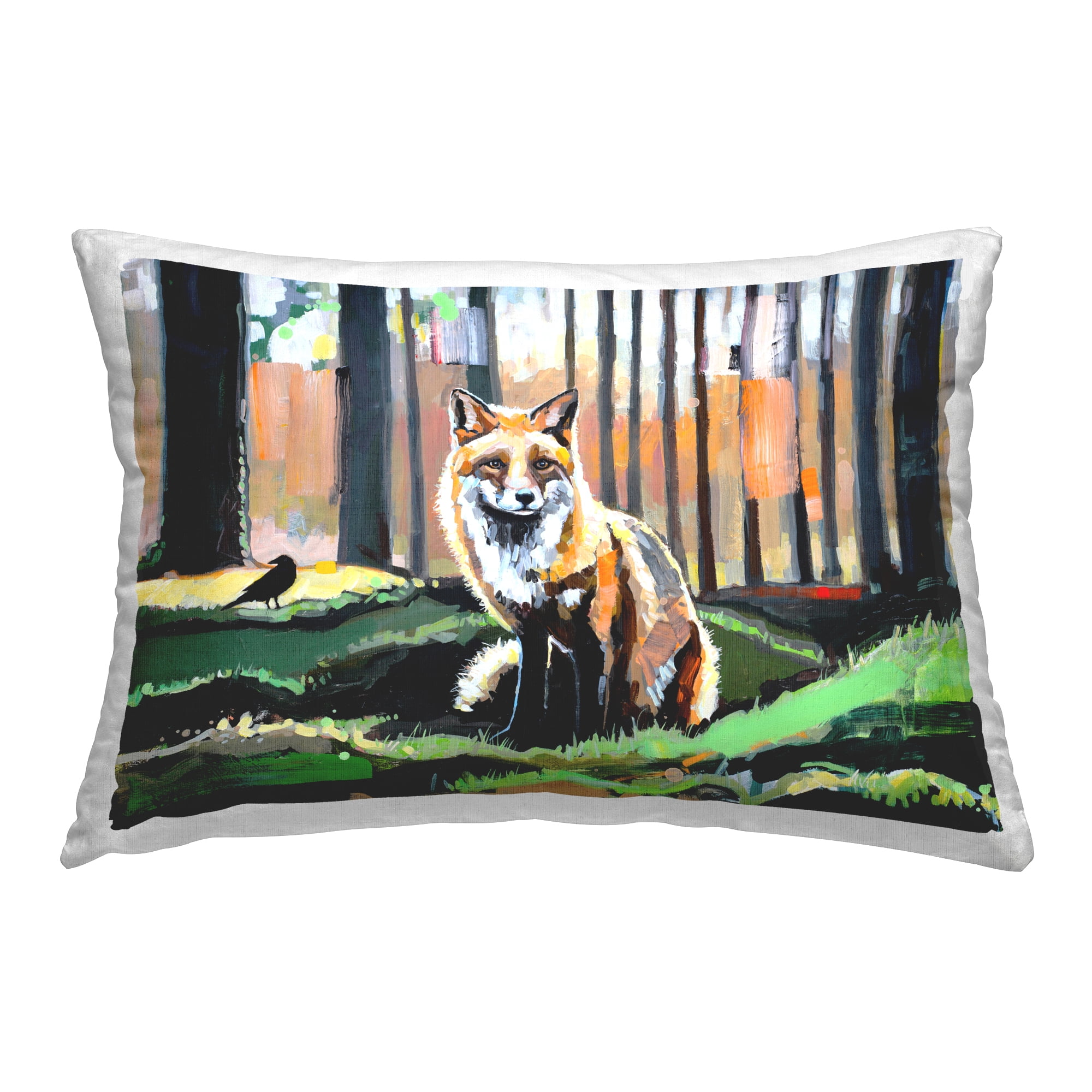 Stupell Industries Fox in Forest Trees Decorative Printed Throw Pillow ...