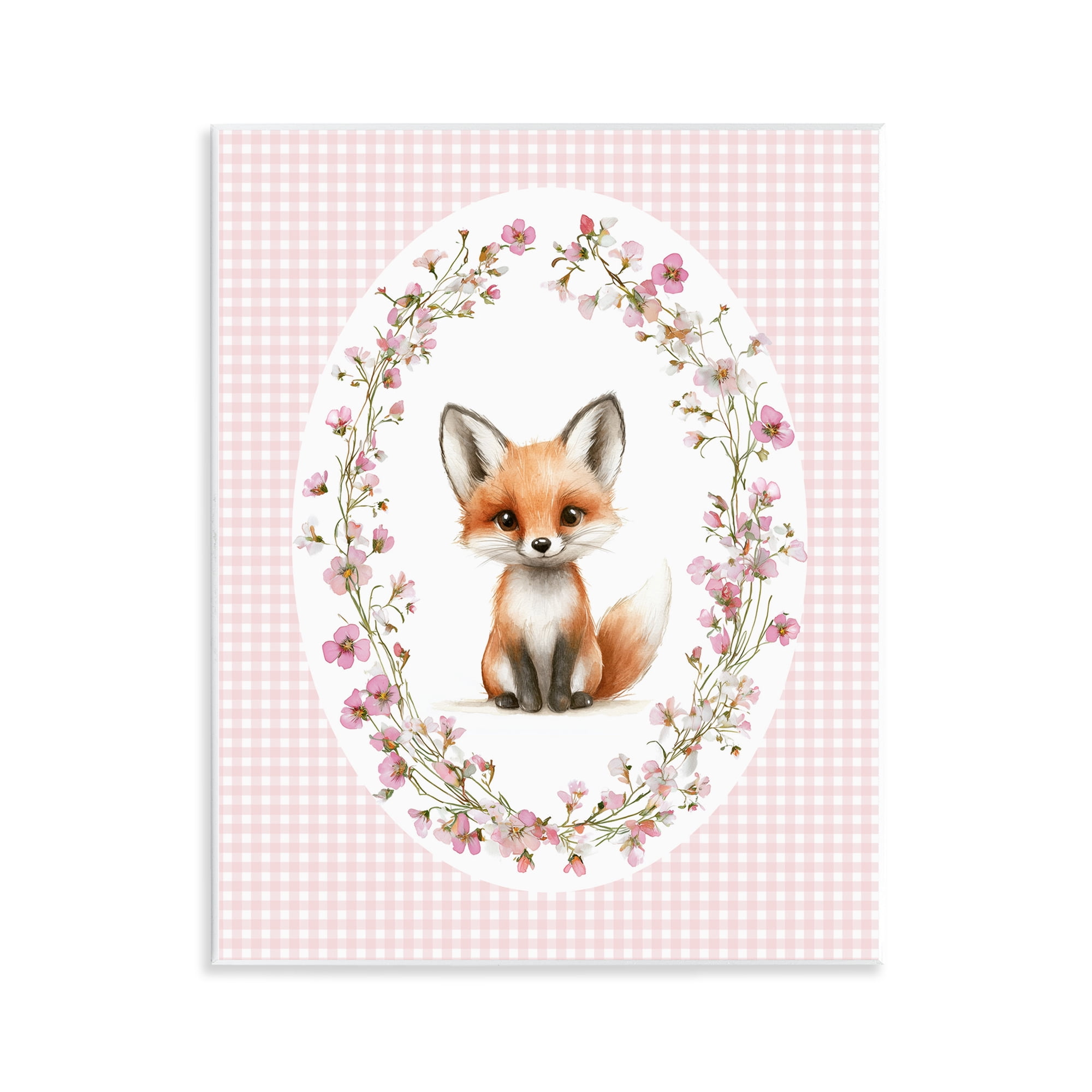 Stupell Industries Fox with Cherry Blossoms Wall Plaque Art, design by ...
