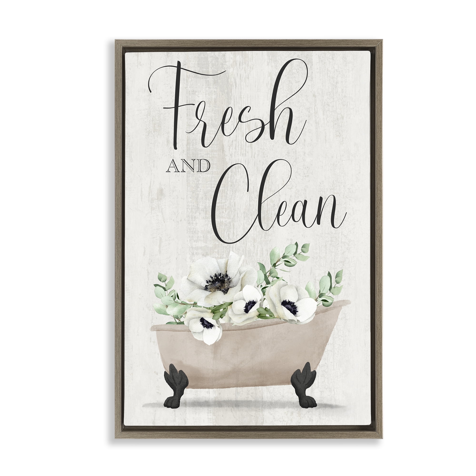 Stupell Industries Fresh & Clean Poppy Tub Bath & Laundry Painting ...