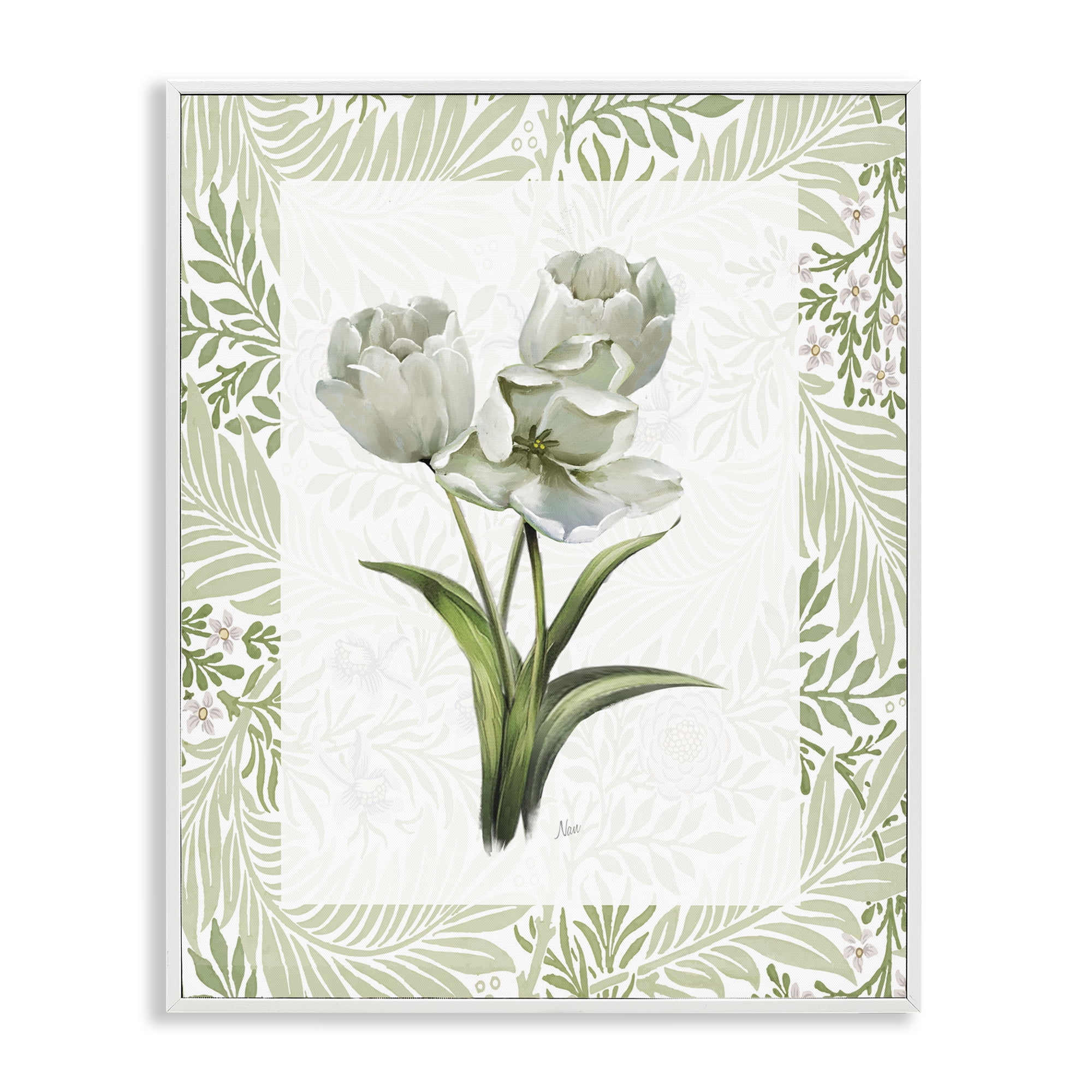 Stupell Industries Fresh Spring Tulip Bouquet White Framed Giclee Art ...