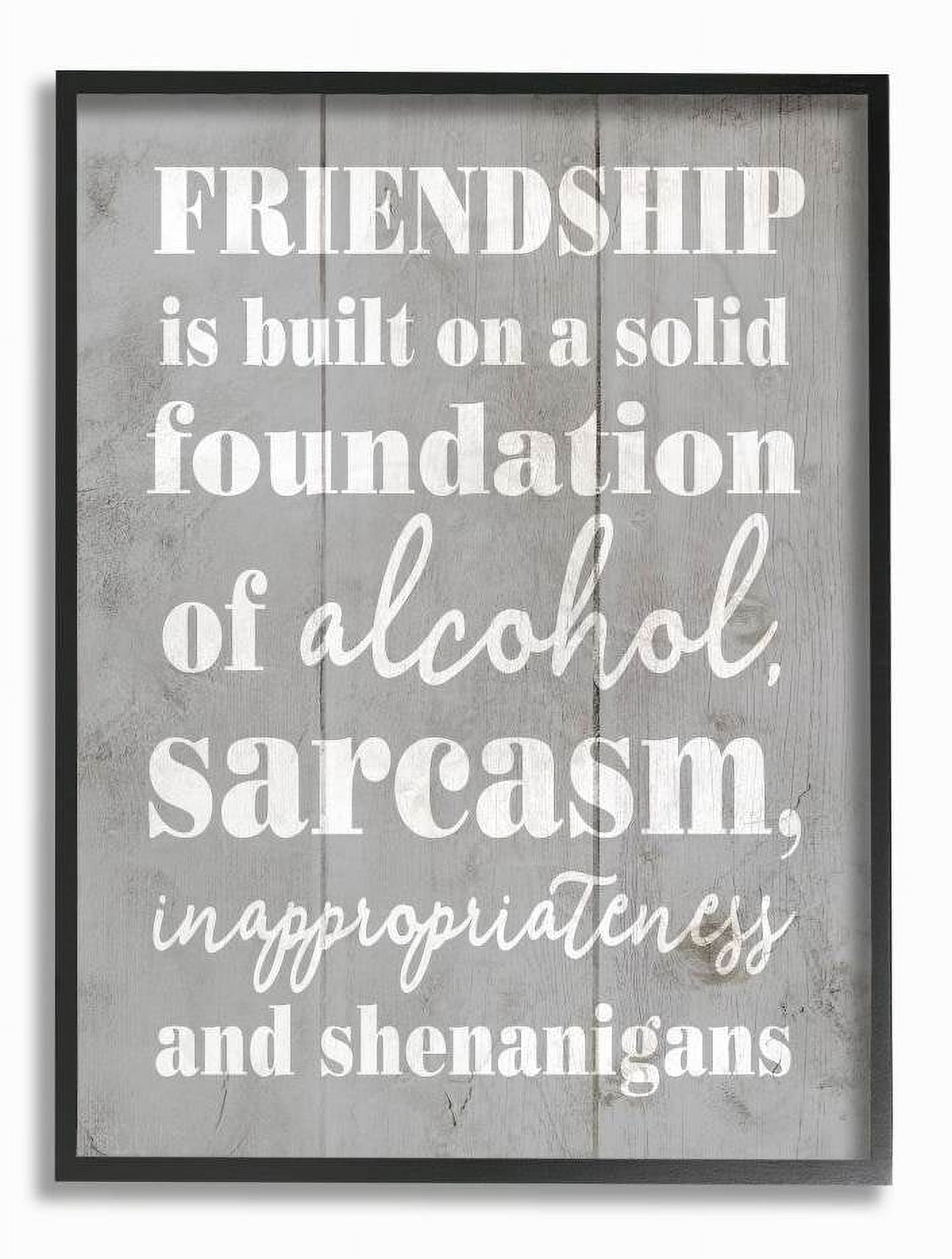 Stupell Industries Friendship Shenanigans Funny Family Grey Word Design ...