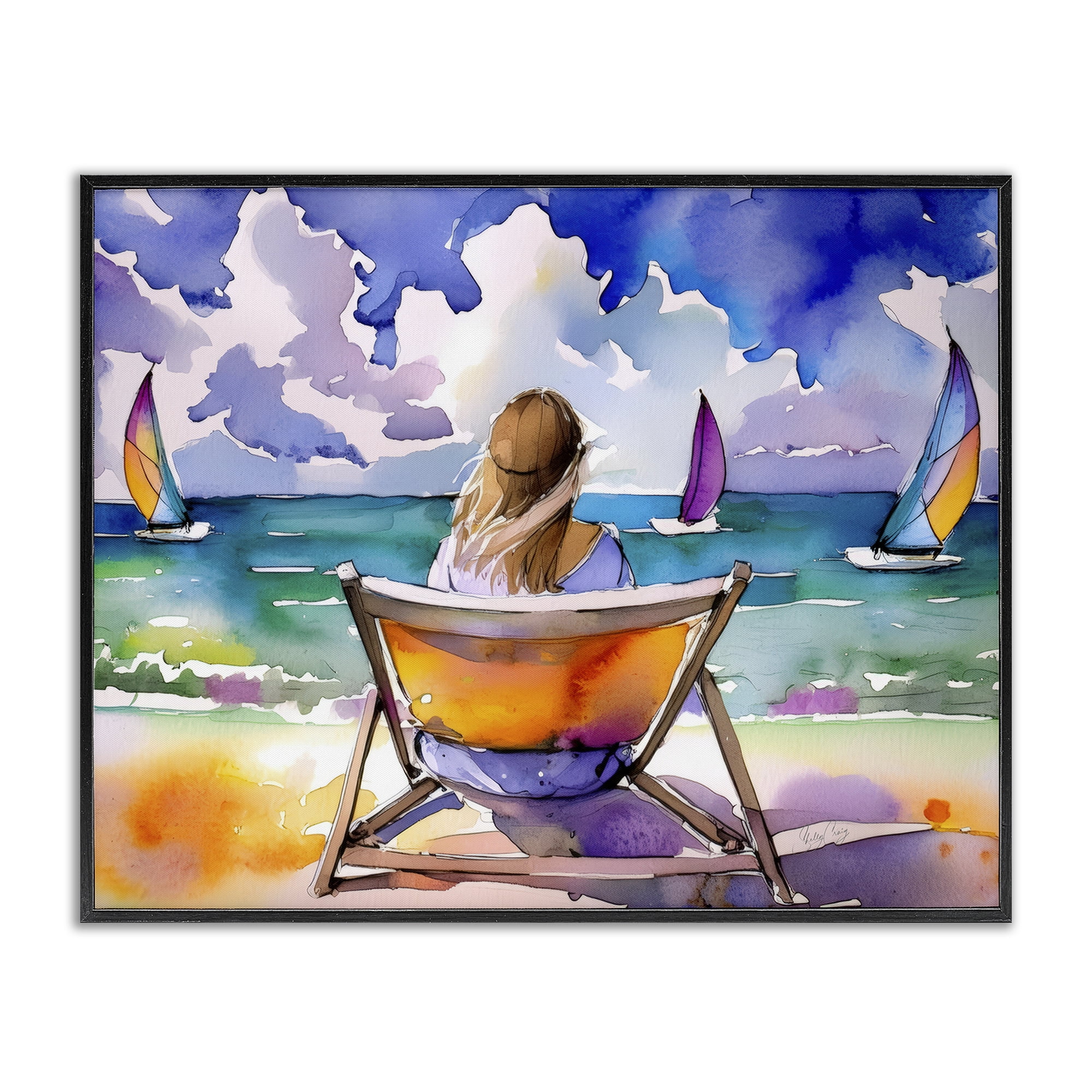 Stupell Industries Front Row to Paradise Black Framed Giclee Art ...
