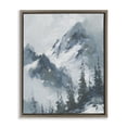 Stupell Industries Frozen Majesty Mountains Brown Framed Floater Canvas ...